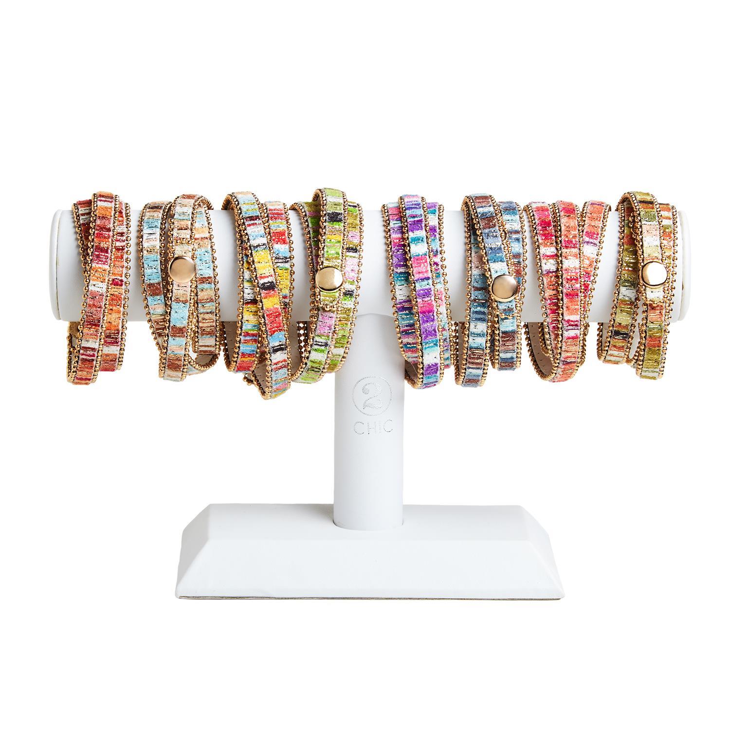 Wrap Snap Bracelet on Display Asst 8 Colors
