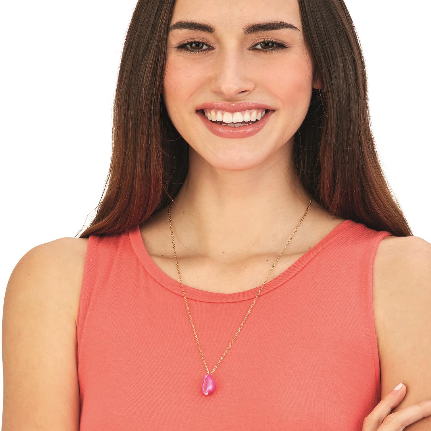 Color Sea Shell Necklace Asst 6 Colors