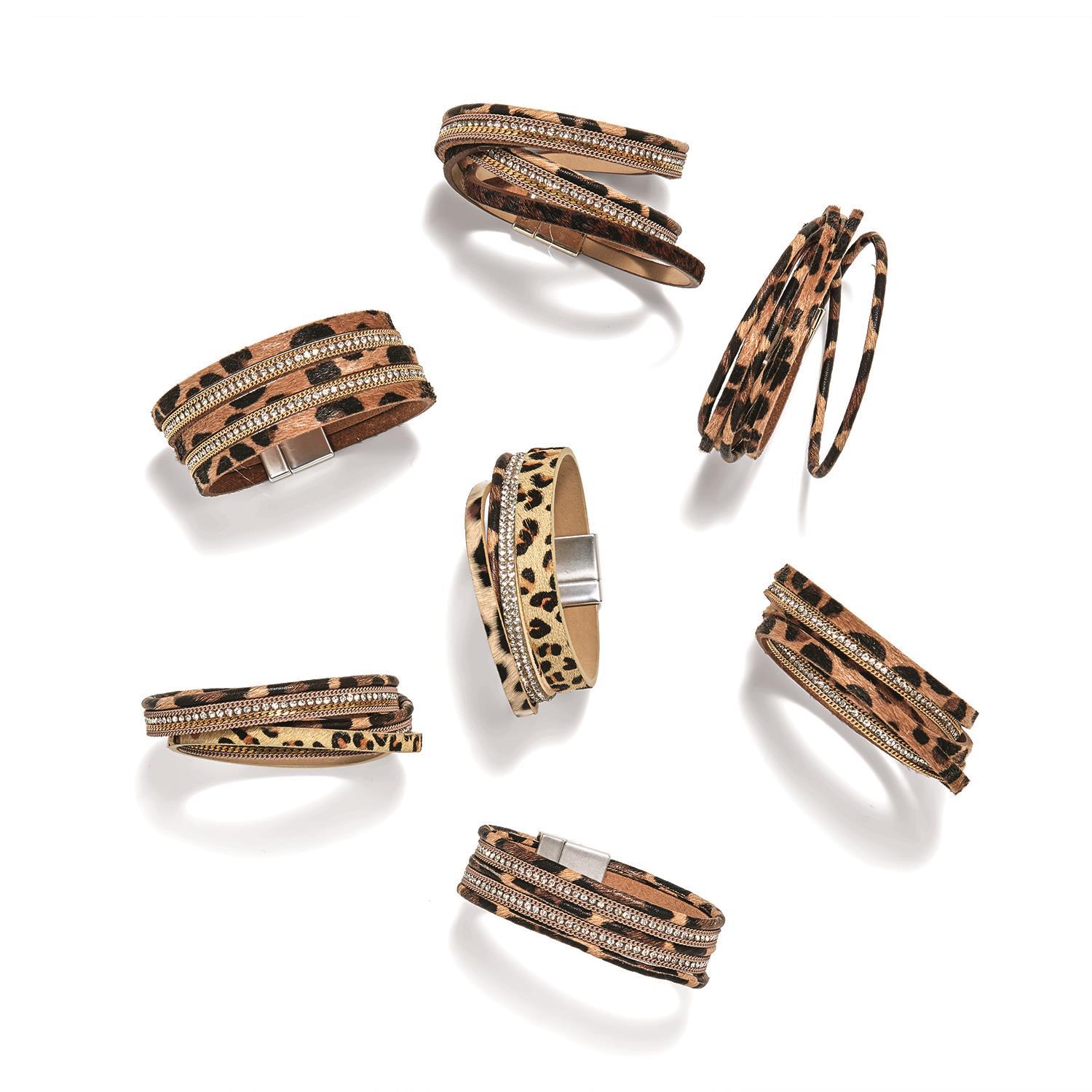 14 Pc Leopard Print Bracelet Un