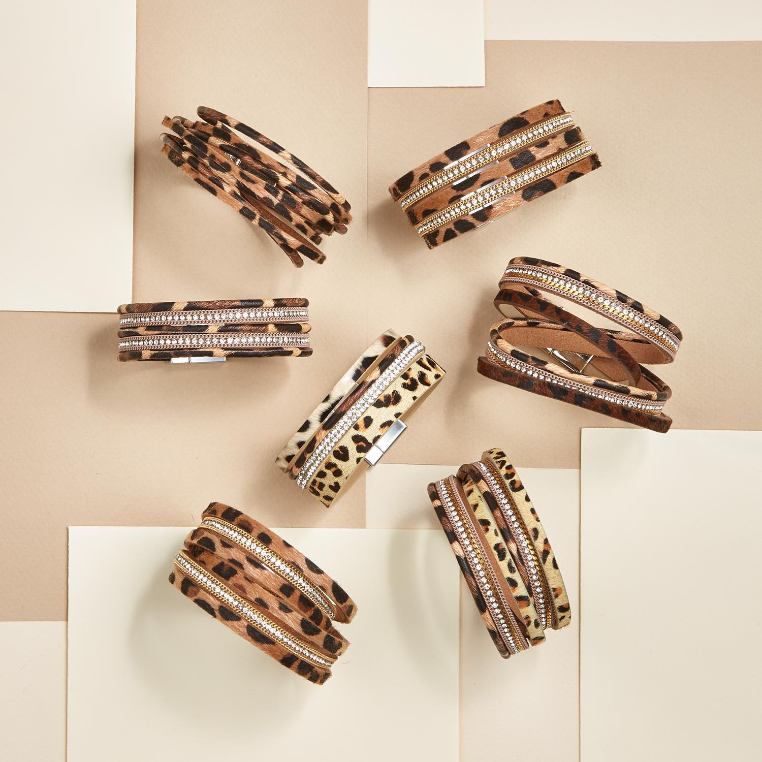 14 Pc Leopard Print Bracelet Un