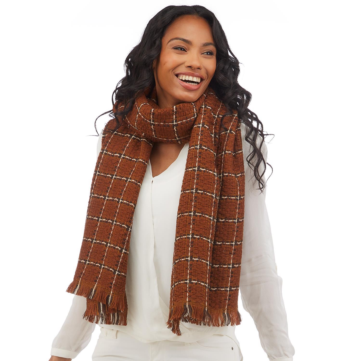 Soft and Silky Checked Scarf A/3