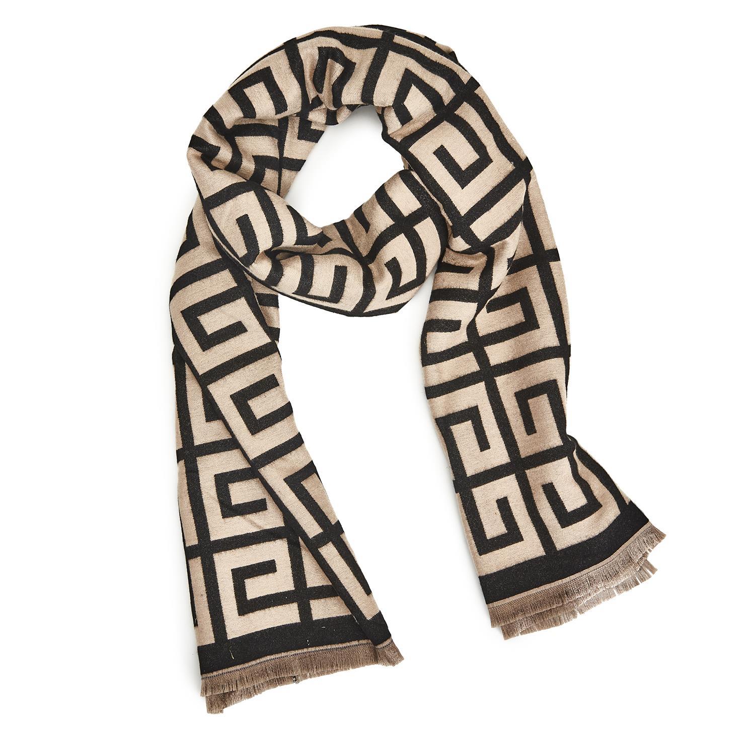 Greek Key Printed Scarf