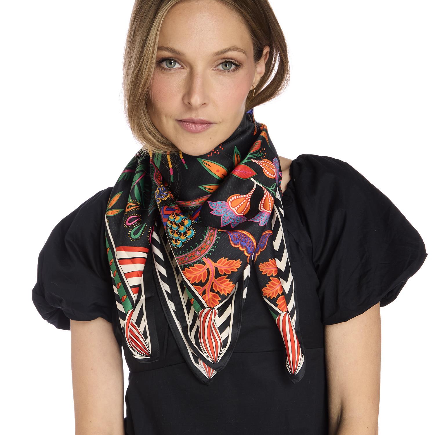 Magic India Black Square Scarf