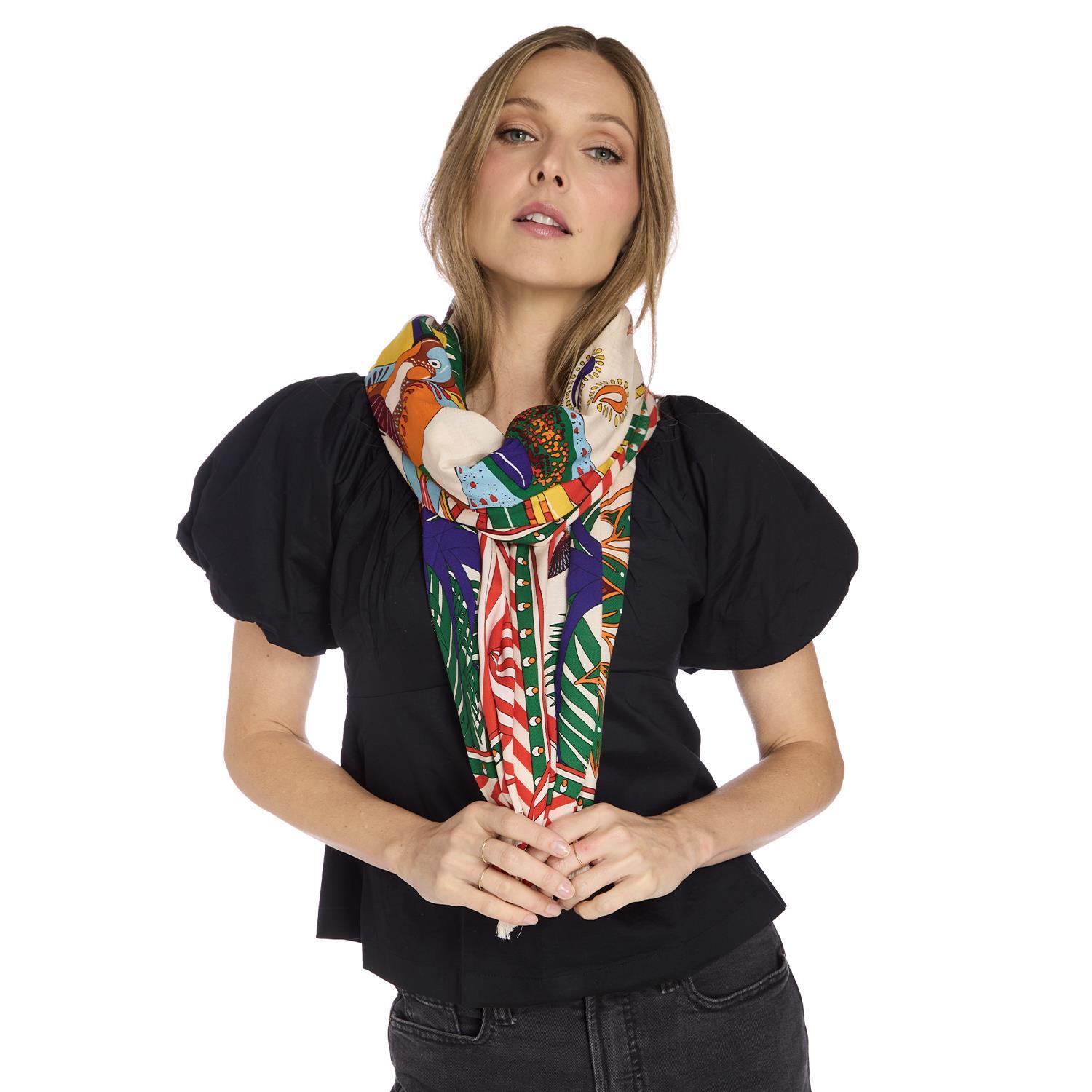 Magic India Beige Rectangle Scarf