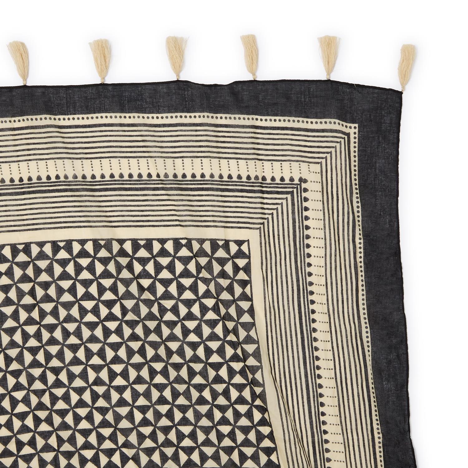 Geometric Scarf with Tassels