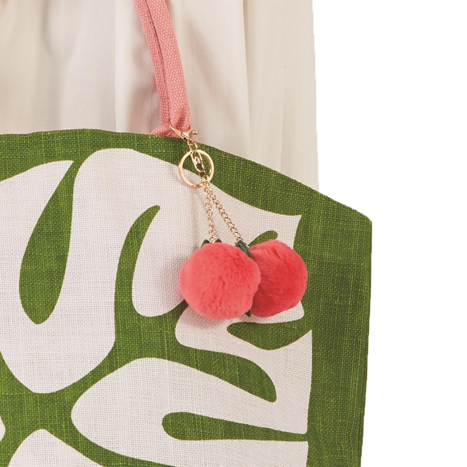 Pair of Cherries Fur Keychain Asst 3 Colors