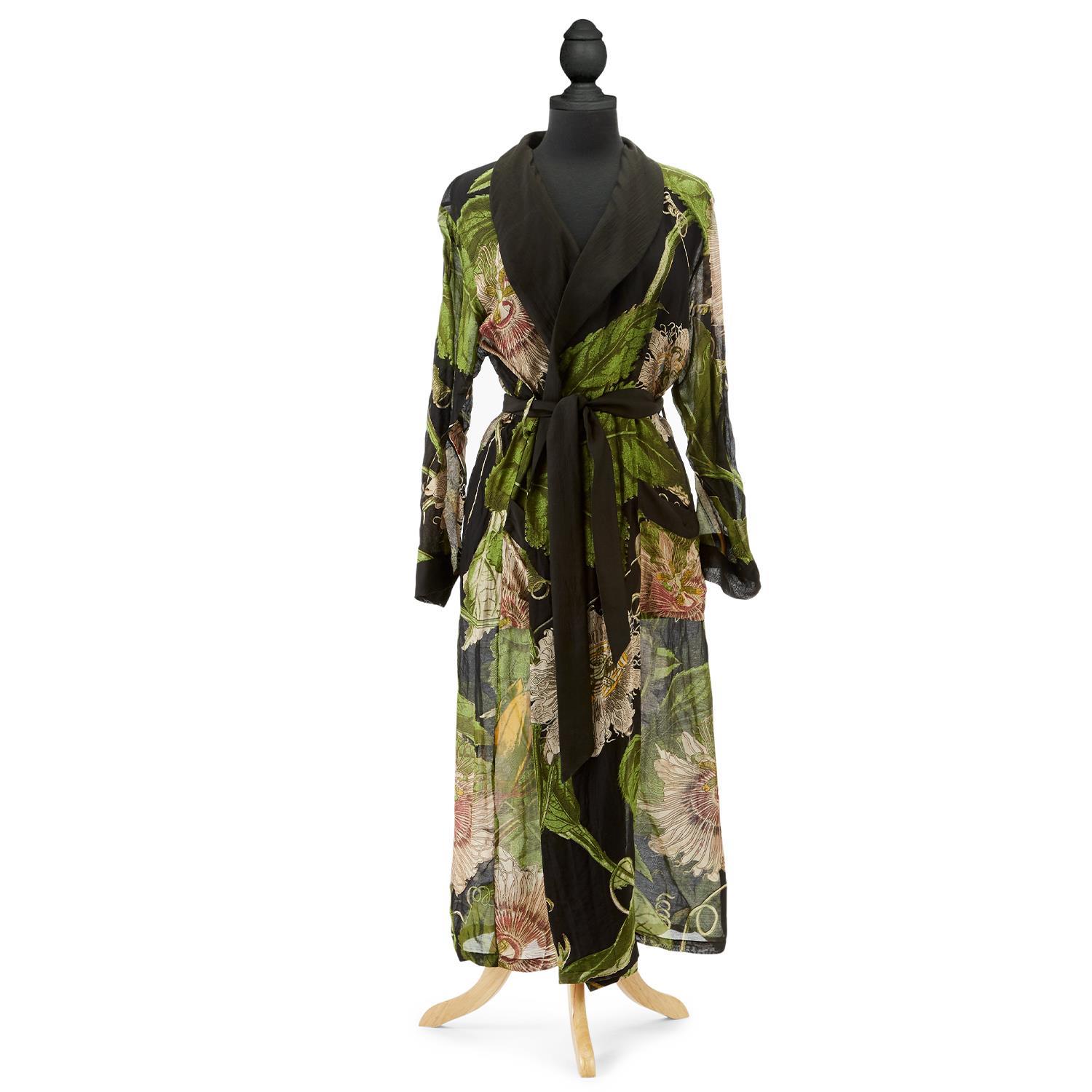 Black Passion Flower Robe Gown