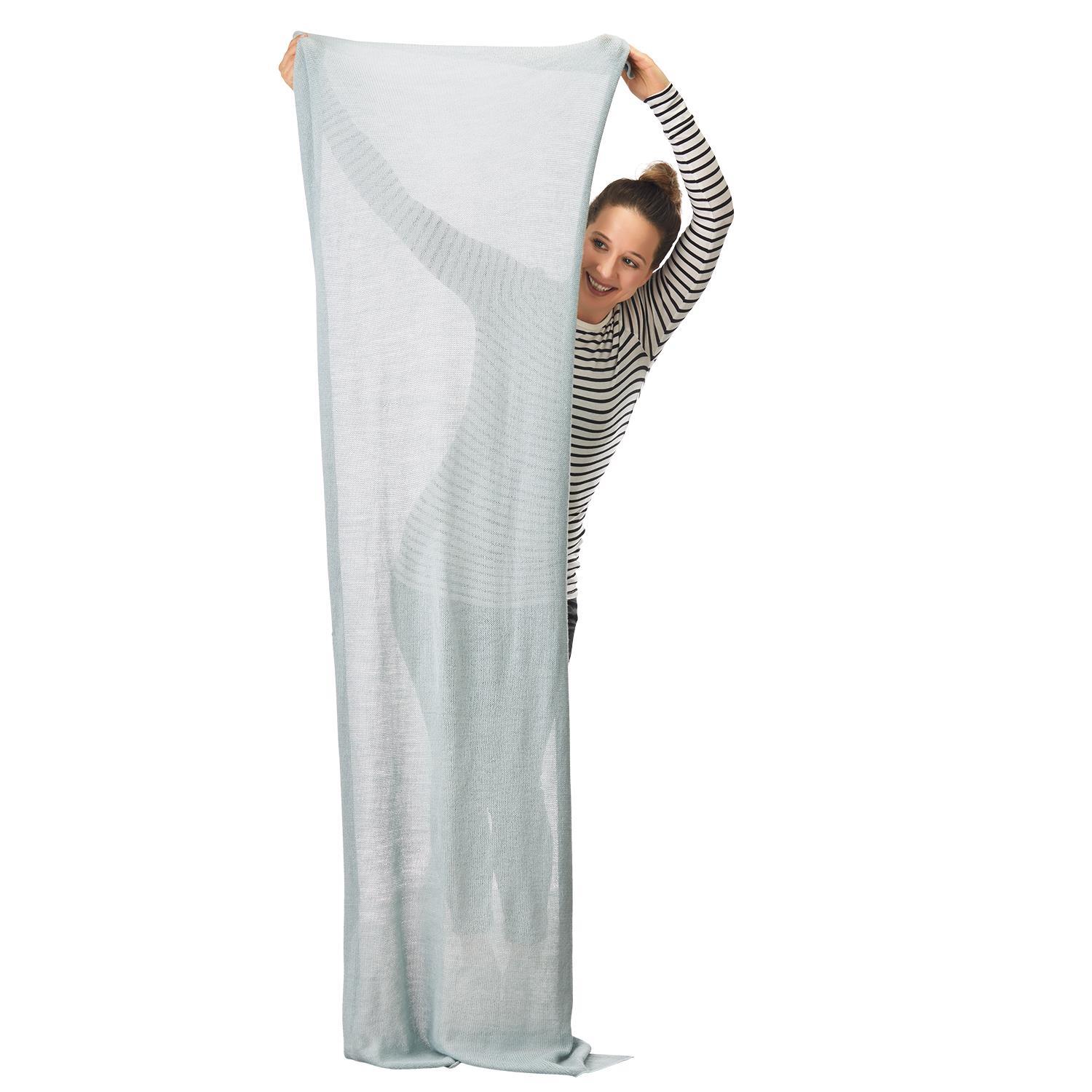 Grey Travel Blanket Scarf in Pouch