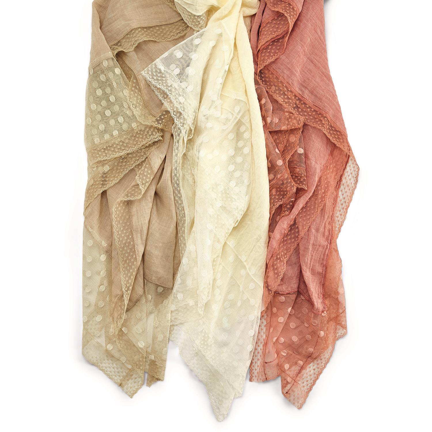 Sheer Vest with Dot Lace Asst 3 Colors