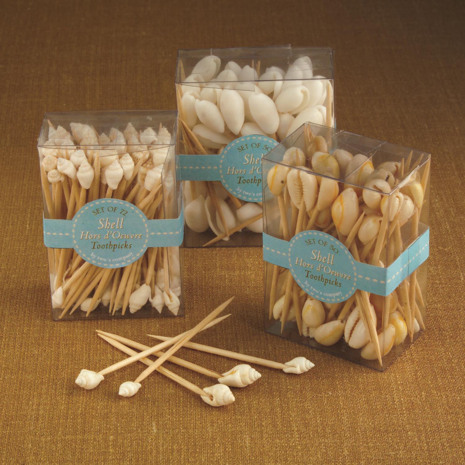 Seashell 50-72 Pc Hors D'Oeuvre Pick in Gift Box Asst 3 Styles