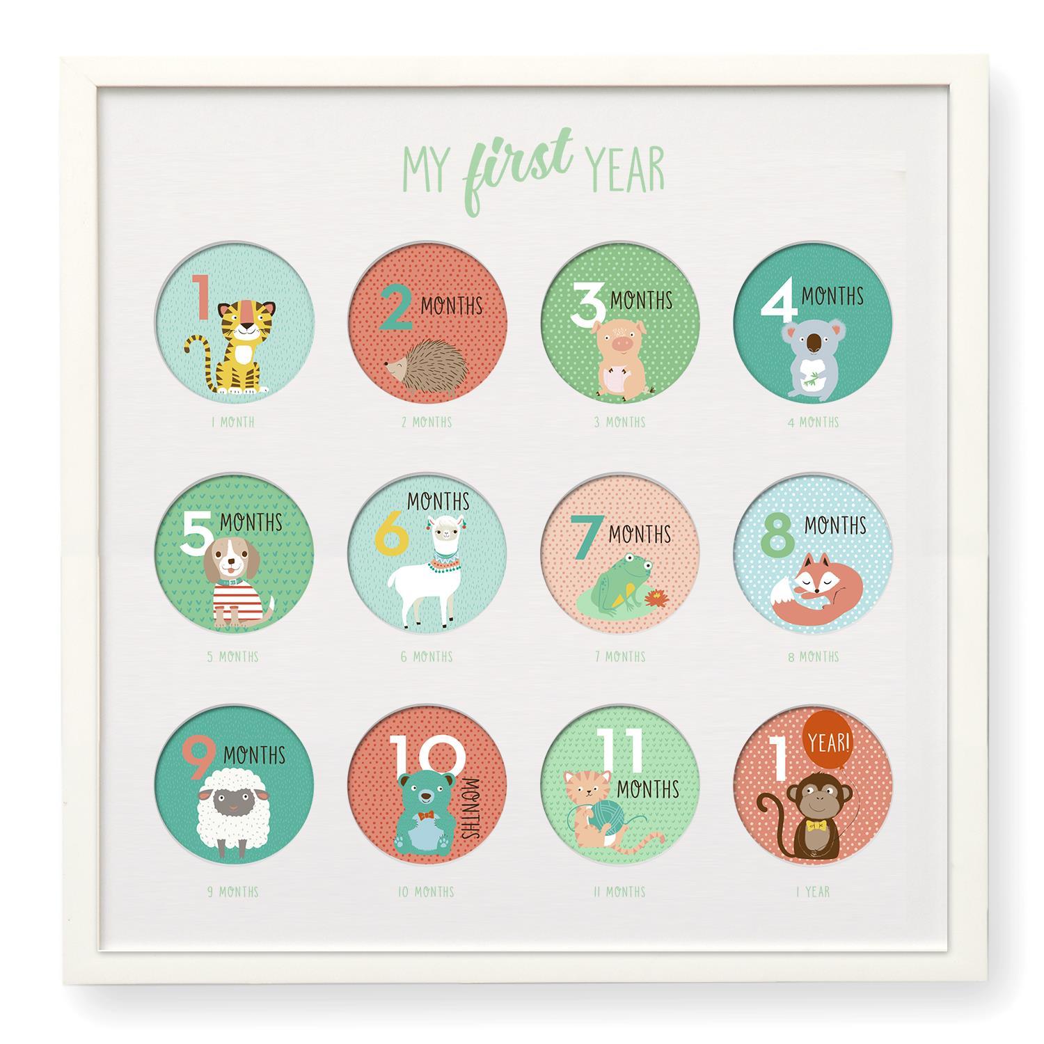 My First Year Photo Frame with 1-12 Month Photo Stickers