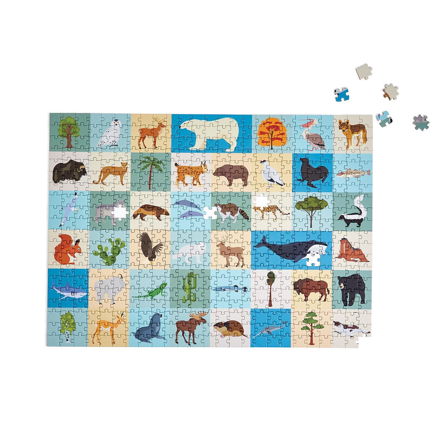 500 North America Animals Puzzle with Color-In Flashcards in Suitcase ...