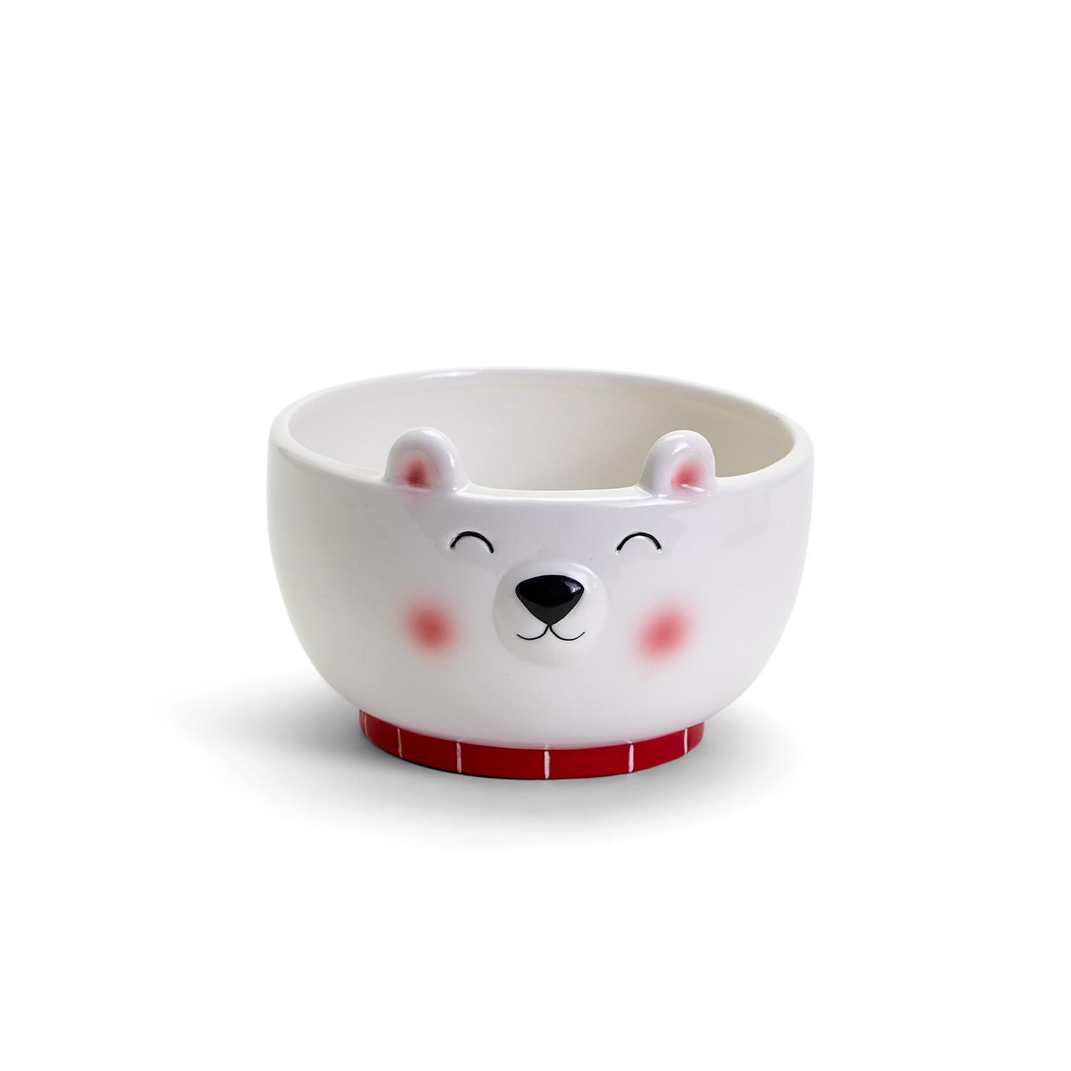 Polar Bear Bowl with Plush Polar Bear