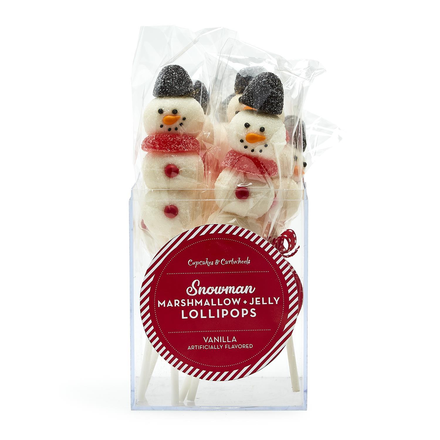 Snowman 48 Pc Marshmallow and Jelly Candy Lollipop Un with Countertop ...