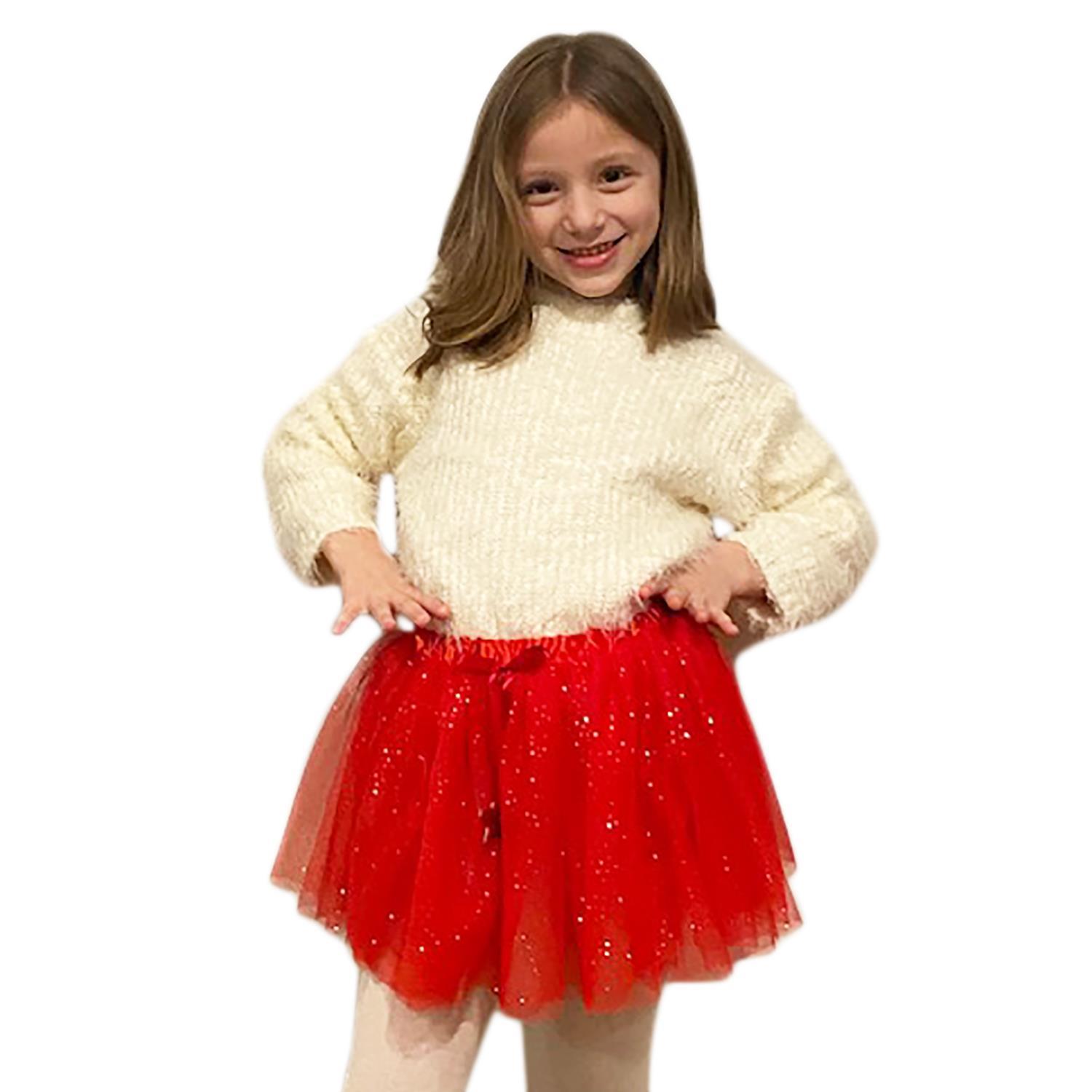 Princess Tulle Dress Up Tutu with Gold Stars Ribbon Tie
