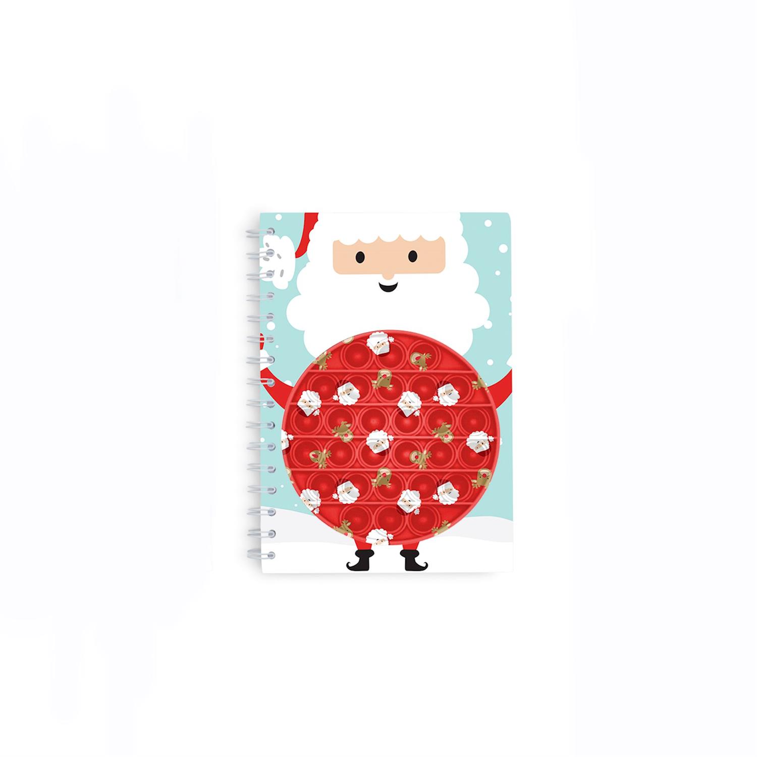 Holiday Pop Popper Notebook with Santa Pattern