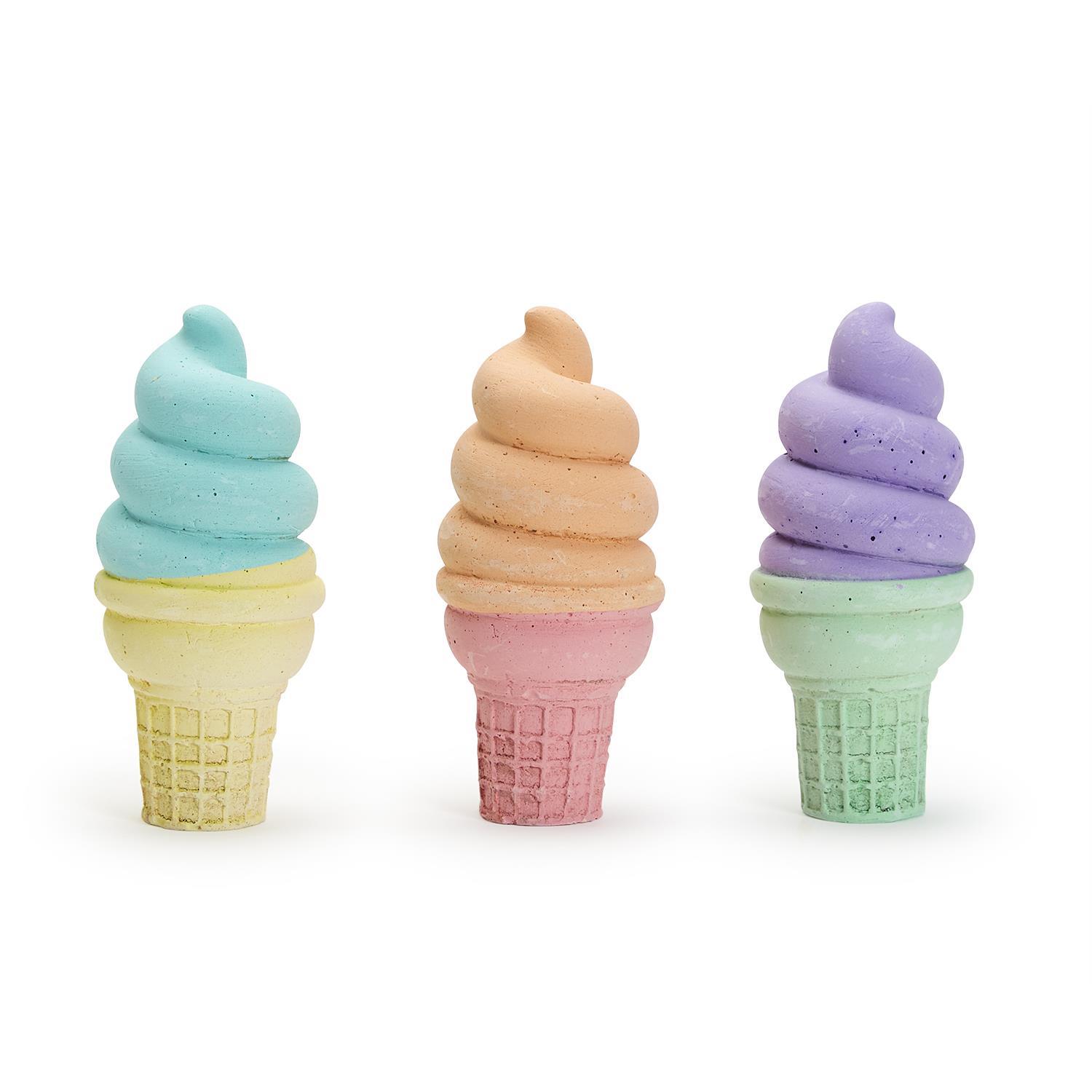 Set Of 3 Ice Cream Cone Chalks In Gift Box