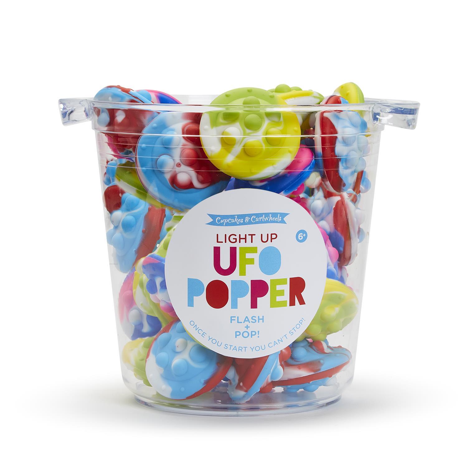 36 Pc Light Up UFO Popper Un with Bucket Display Includes 3 Colorations