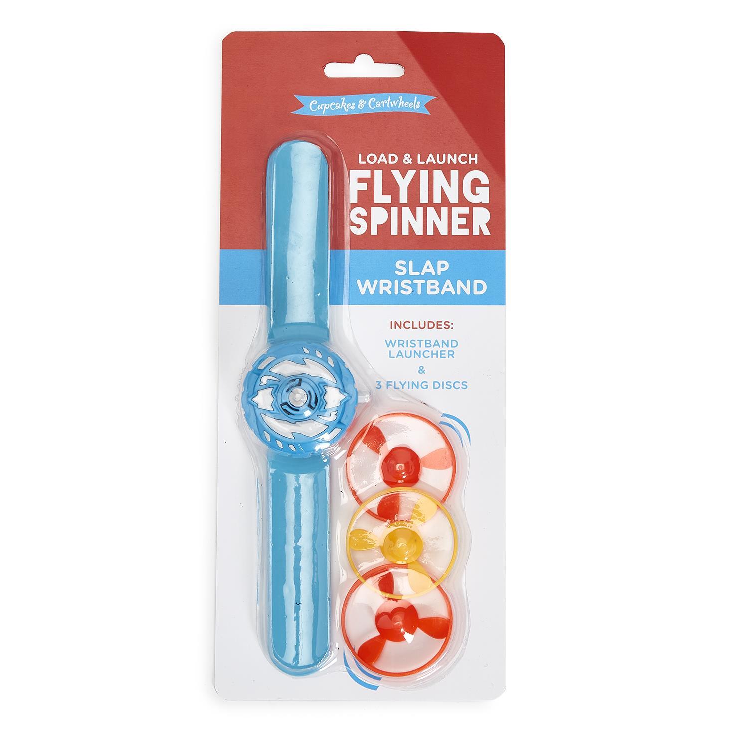 Wing It Spinner Top Flyer Slap Wristband with 3 Discs on Gift Card