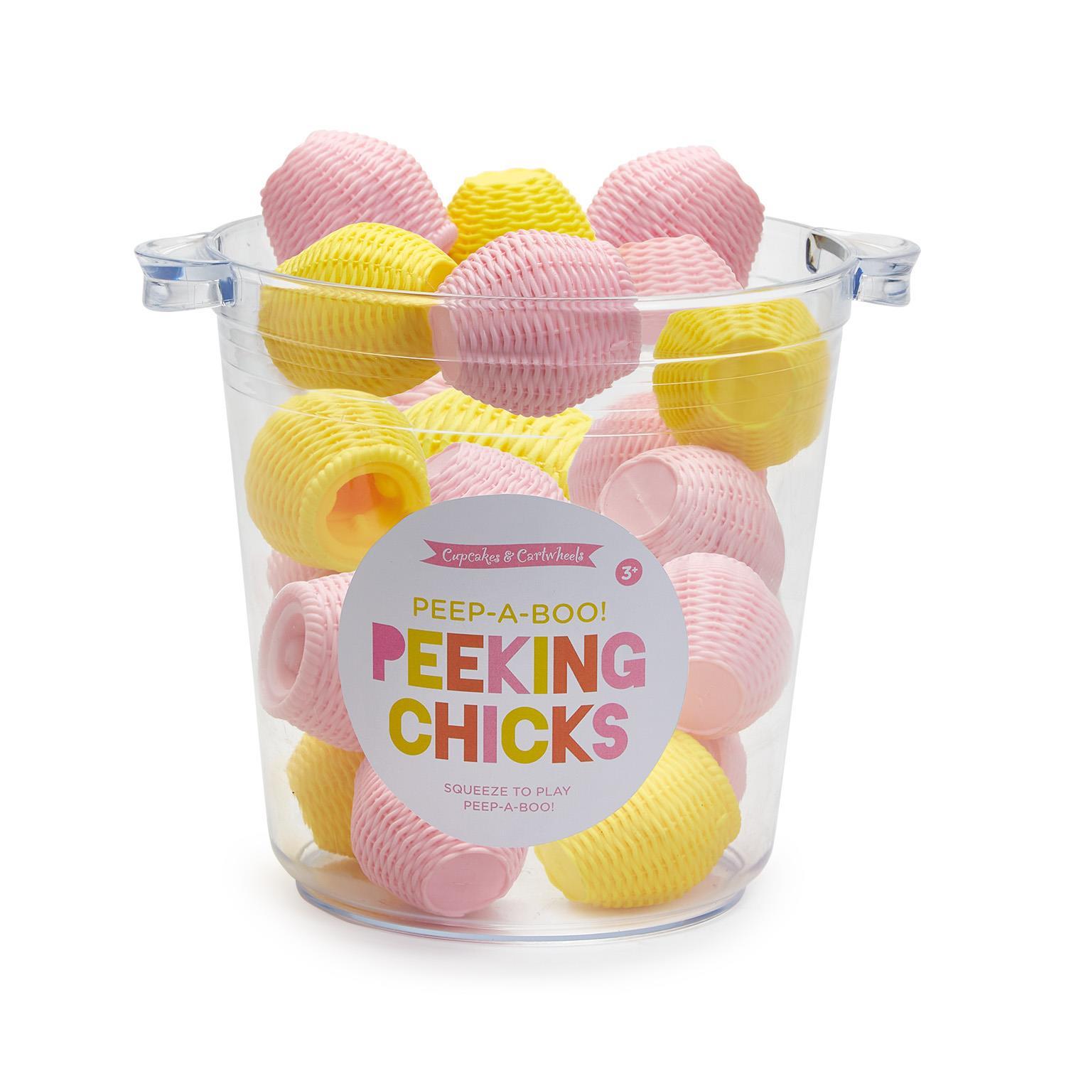 Peep-a-boo! 28 Pc Peeking Chick Unit with Bucket Display Includes 2 Colors