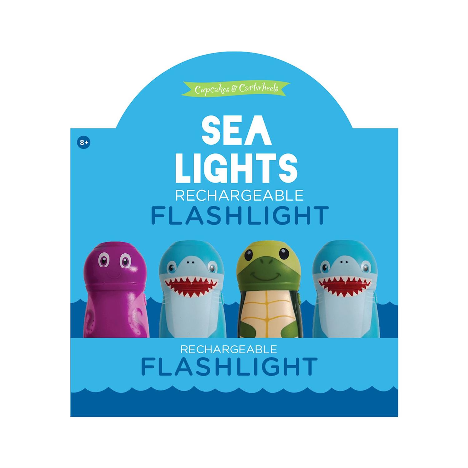 Sea Lights 12 Pc Rechargeable Sealife Flashlight Unit in Display Inc 3 ...