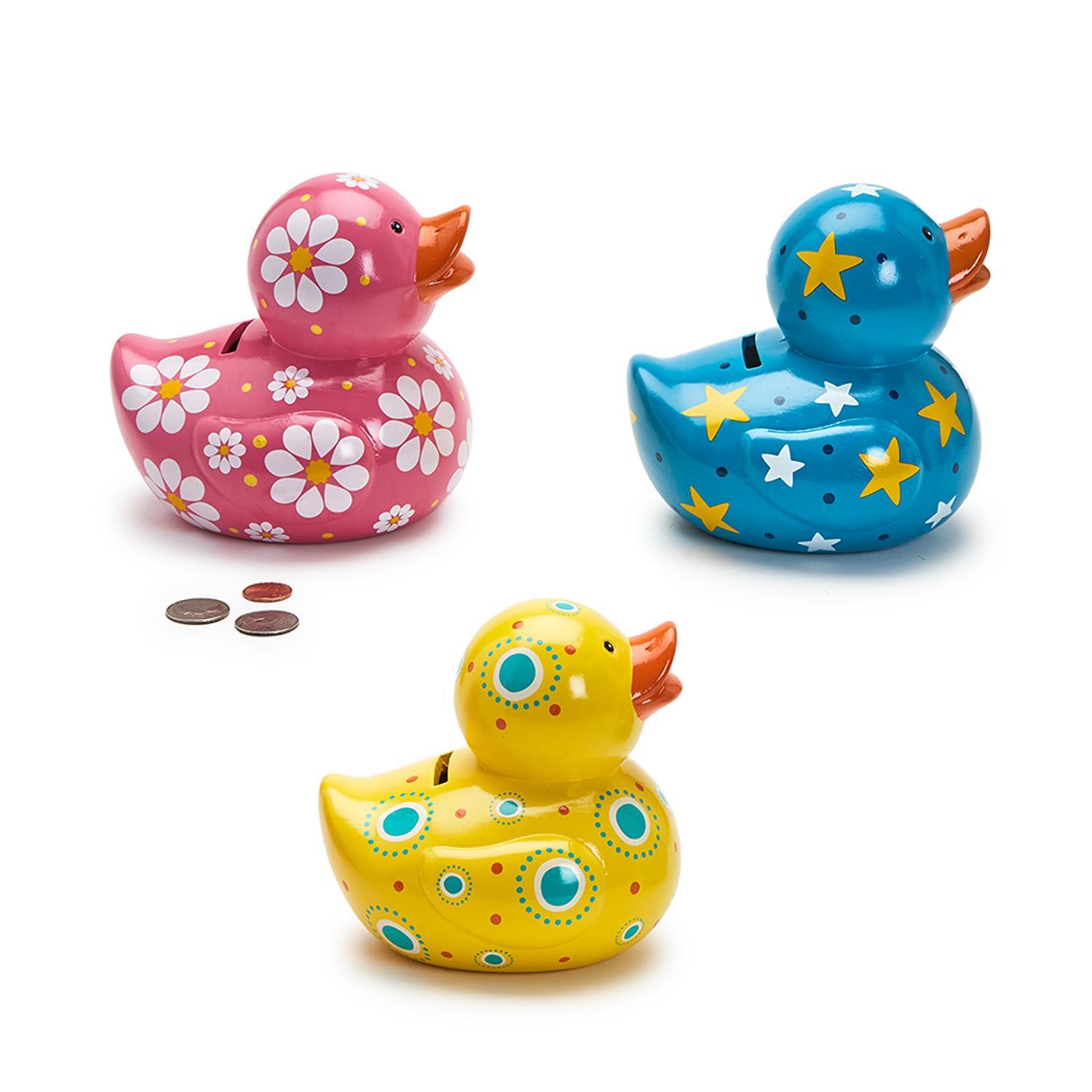 Duck Money Bank in Gift Box Asst 3 Patterns