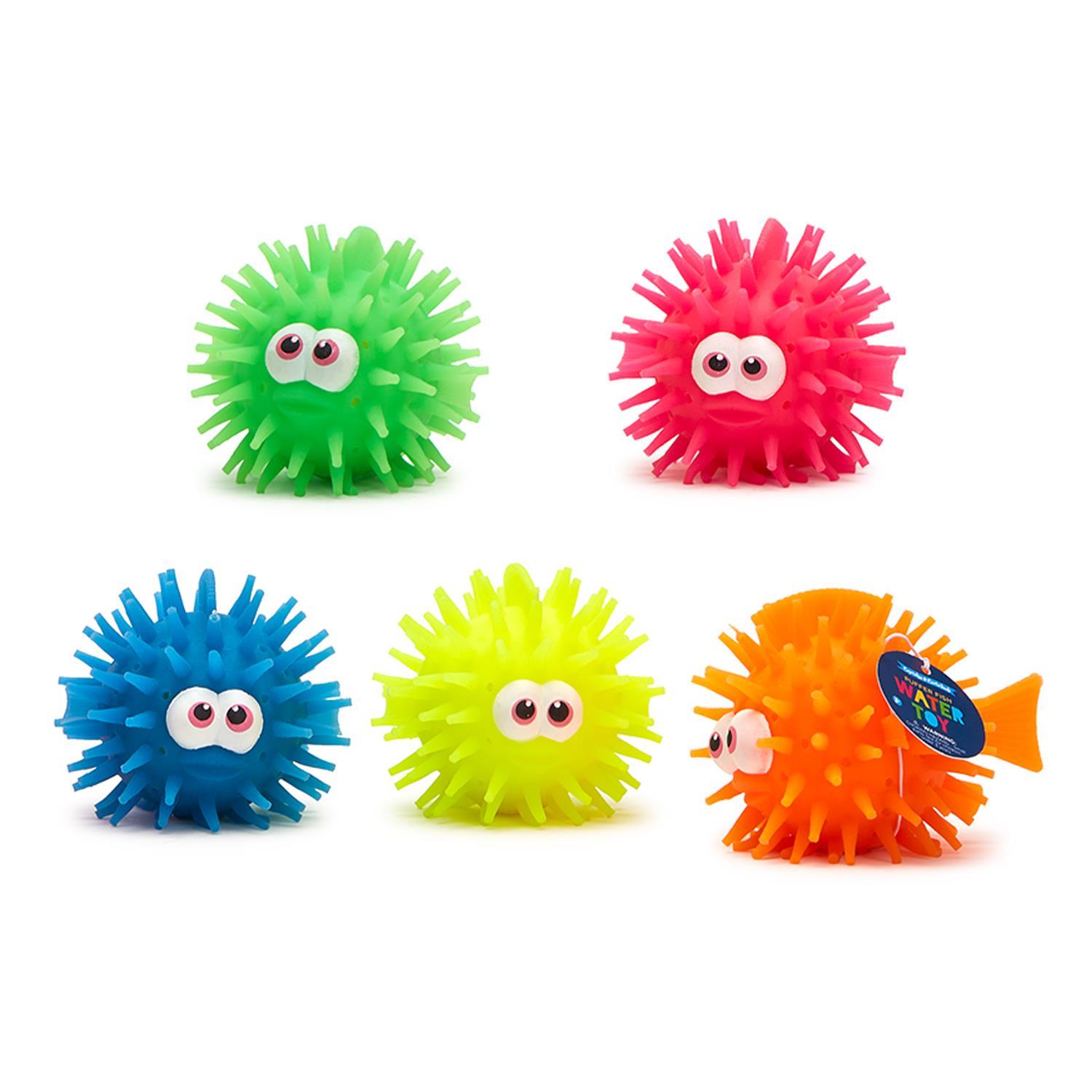 20 Pc Puffer Fish Water Toy Unit with Display Includes 5 Colors