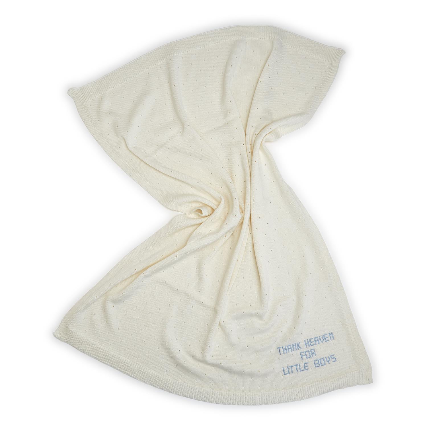 Thank Heaven Embroidered Knit Blanket Assorted 2 Designs