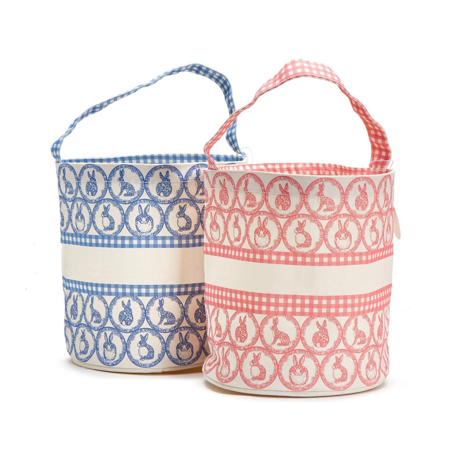 Easter Egg Hunt Bucket Bag with Bunny and Gingham Print Assorted 2 Colors