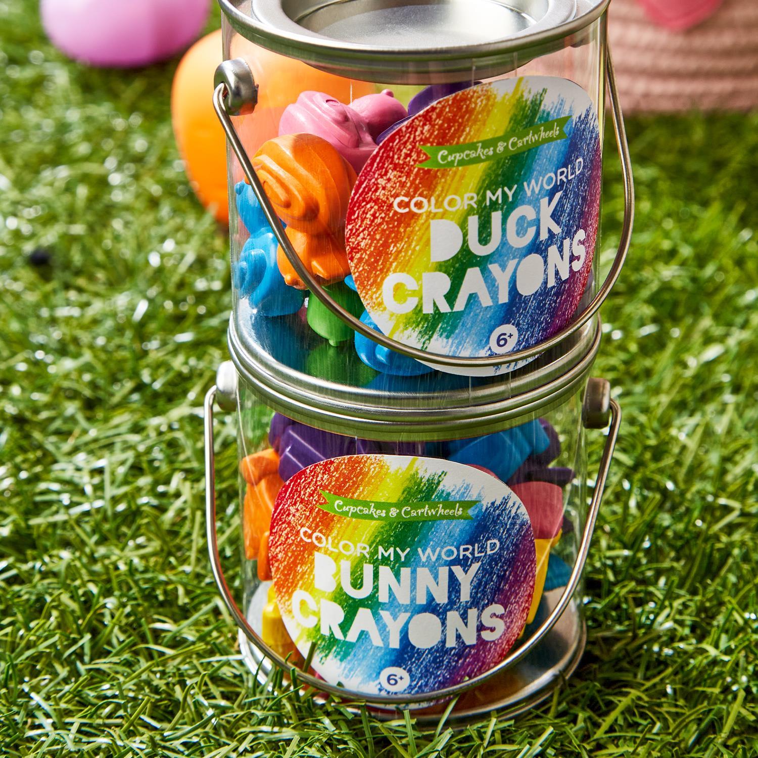 Hoppy Colors Set of 12 Mini Crayons in Paint Jar Assorted 2 Designs ...