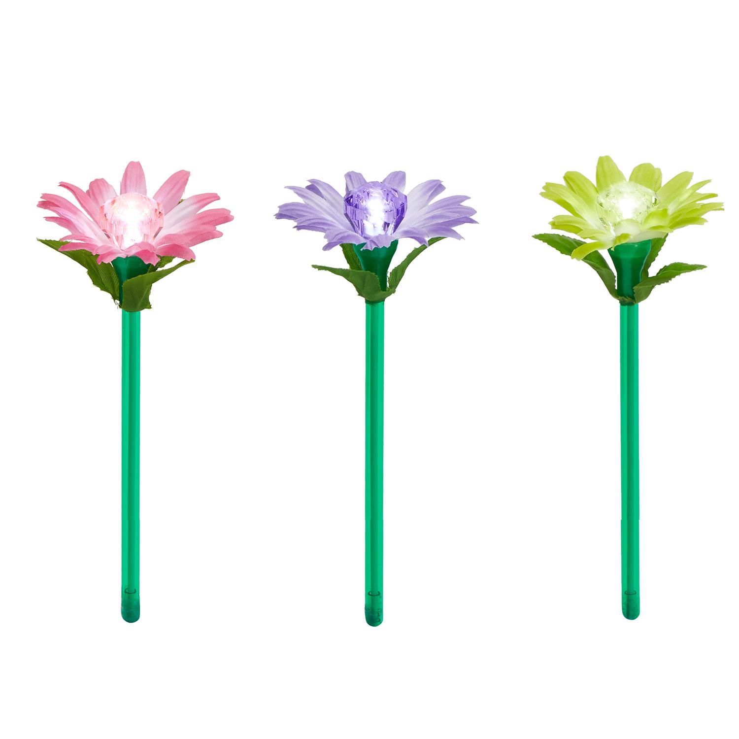 27 Pc Light Up Flower Pen Unit with Pot Display Includes 3 Colors