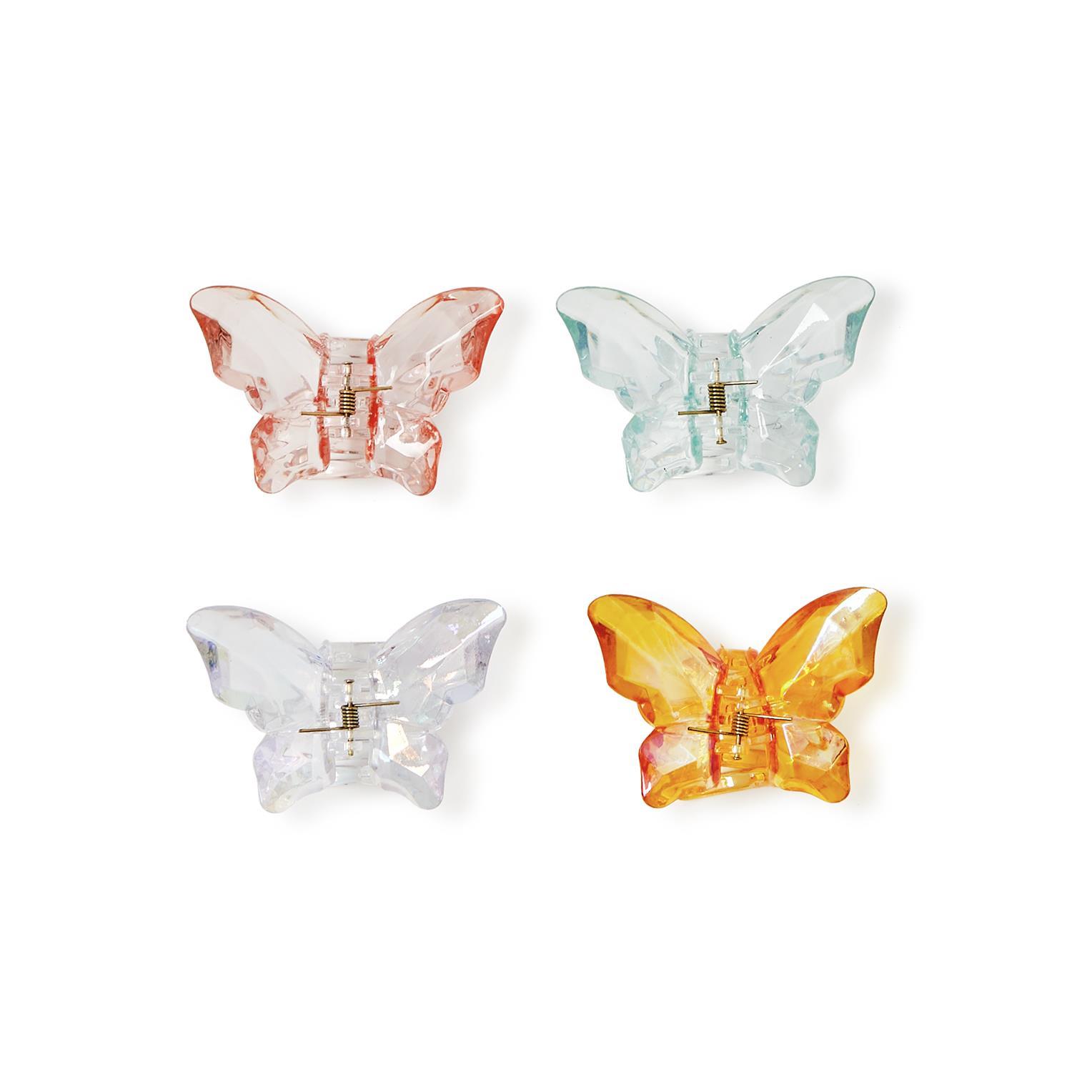 Iridescent Wings 24 Pc Butterfly Hair Clip Unit with Display