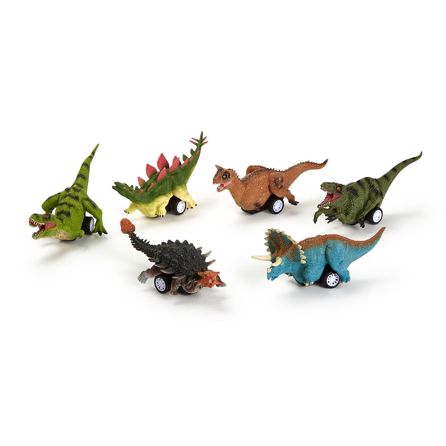 30 Pc Pull Back Dinosaur Unit with Bucket Display Includes 6 Designs