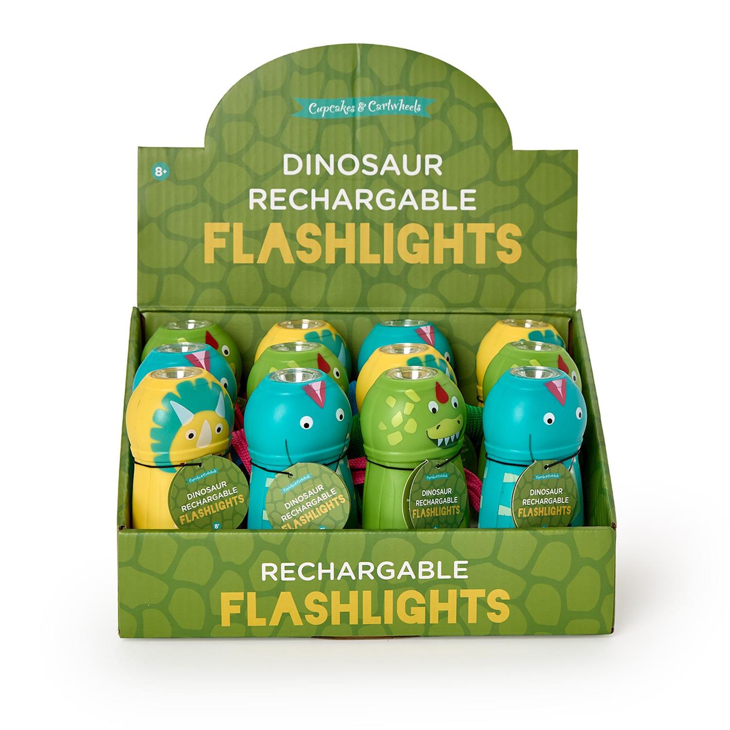 Dino Lights 12 Pc Rechargeable Flashlight Unit in Countertop Display ...