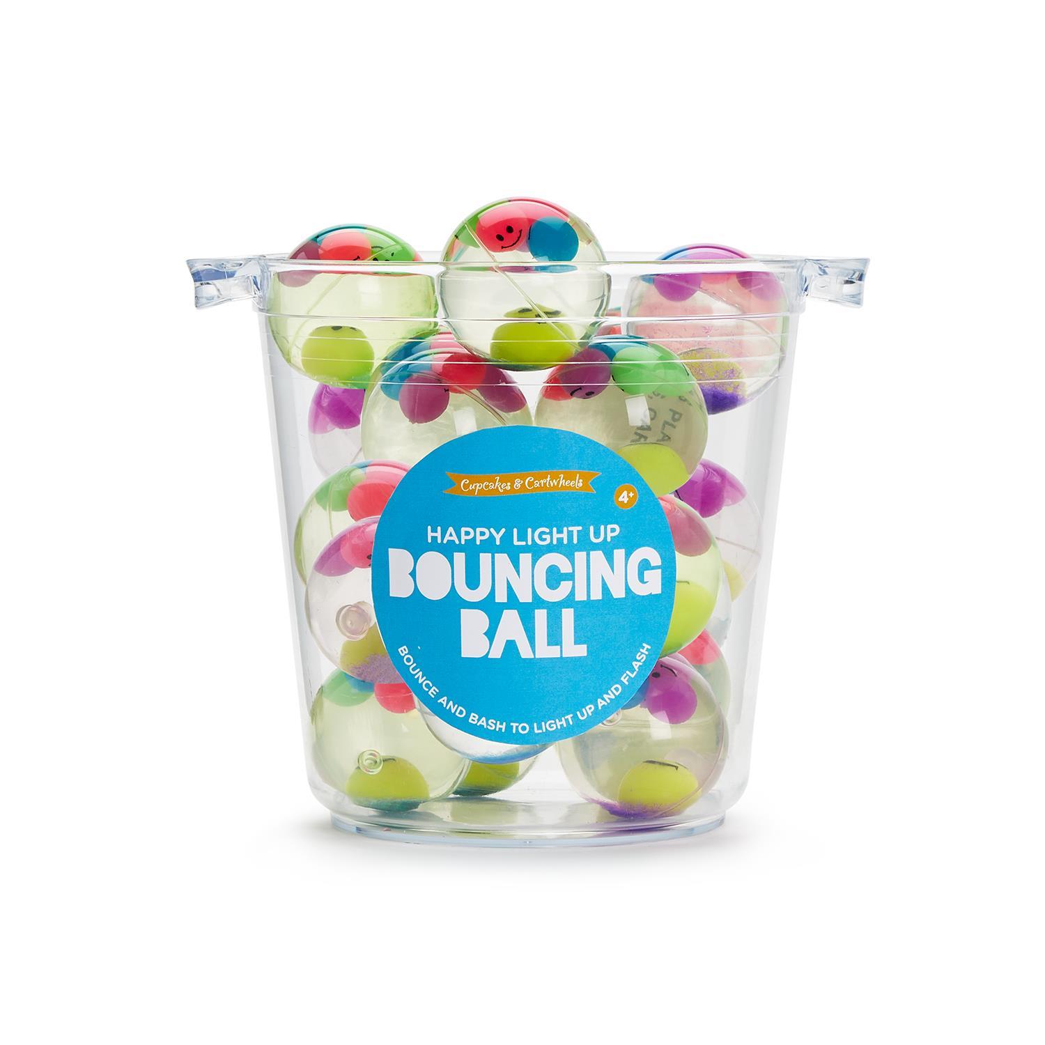36 Pc Happy LED Glitter Bouncing Ball Unit with Bucket Display