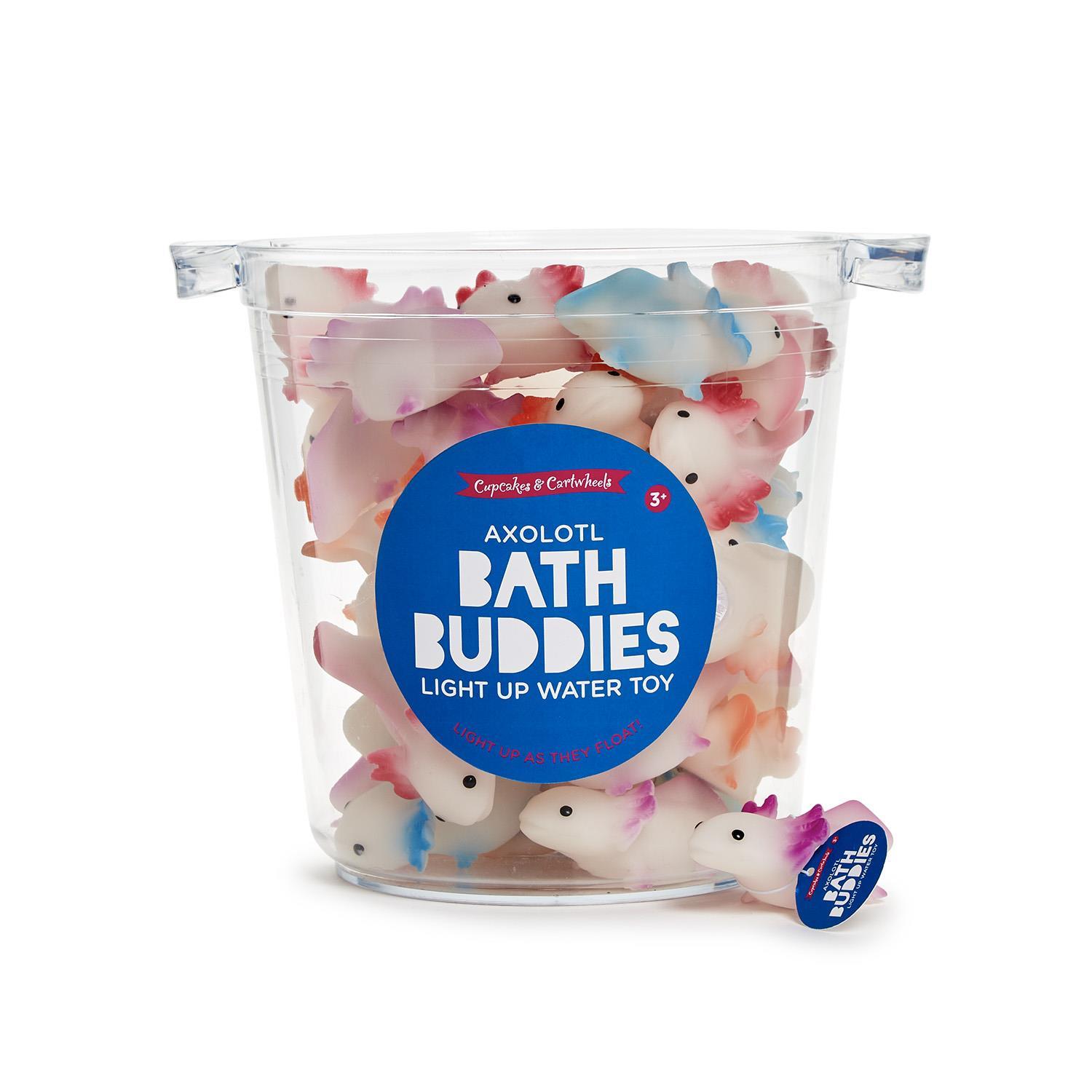 Bath Buddies 36 Pc Color Changing Light Up Axolotl Toy Unit with Bucket Display Includes 4 Colors