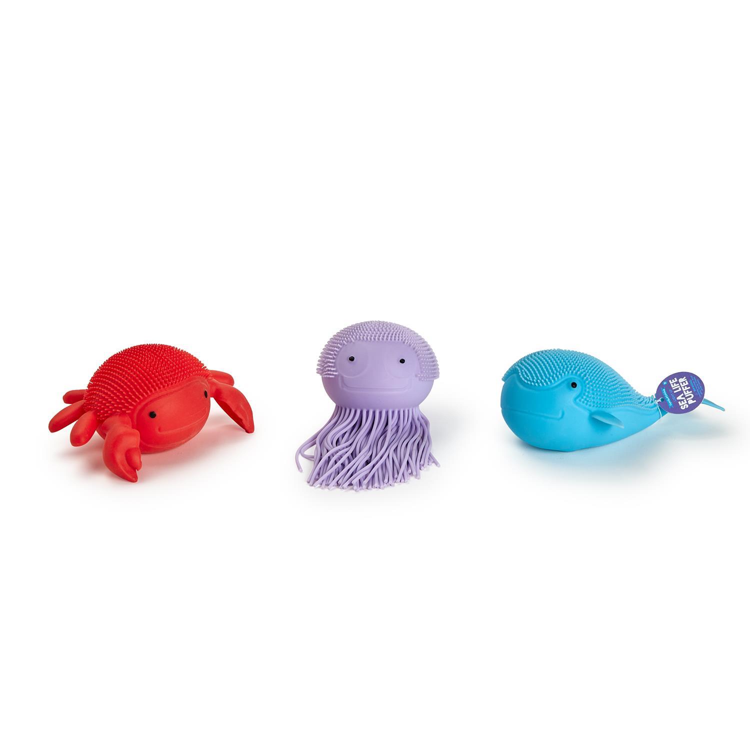 18 Pc Light Up Sea Life Puffer Toy Unit with Bucket Display Includes 3 ...