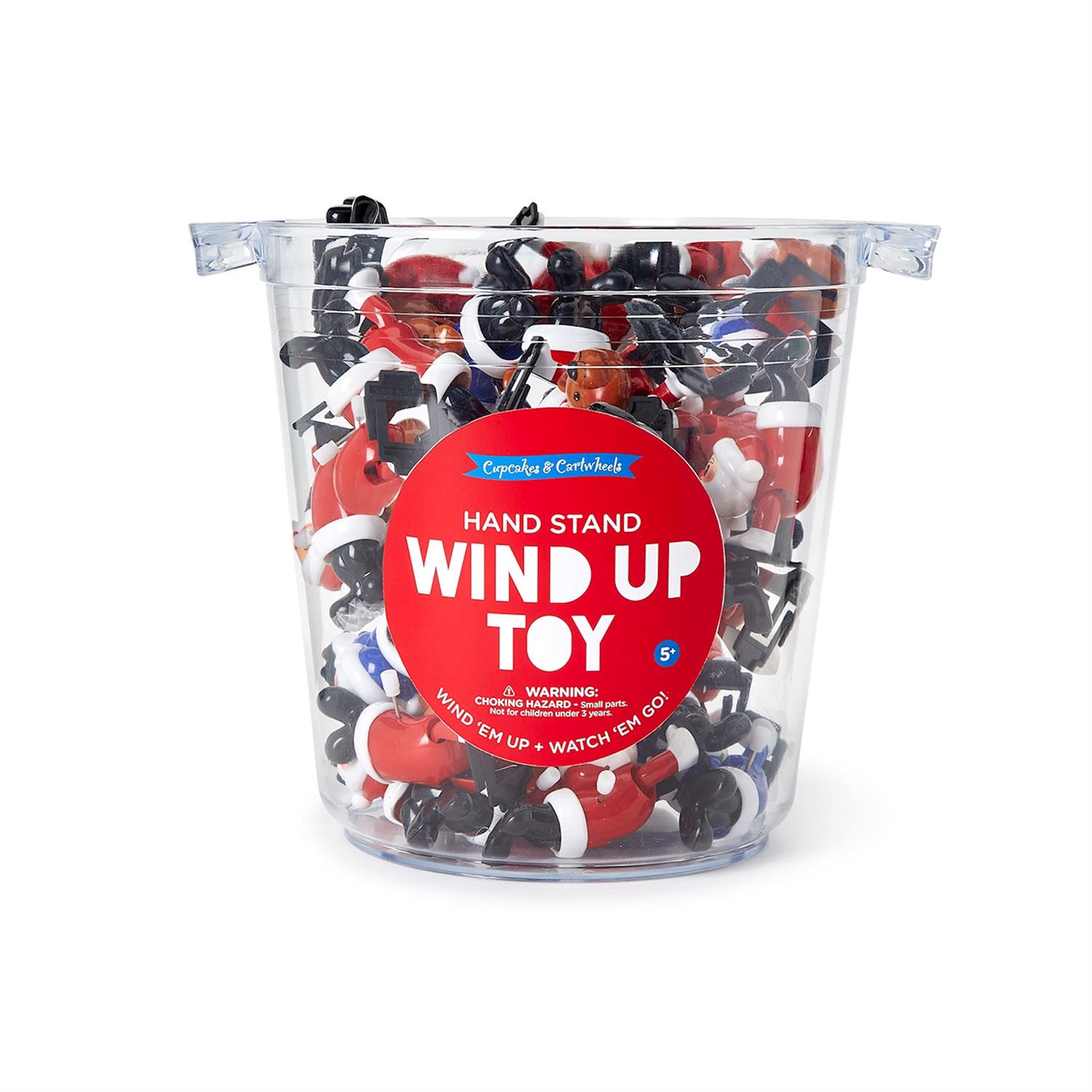 60 Pc Hand Standing Wind Up Toy Unit with Bucket Display Includes 3 Designs