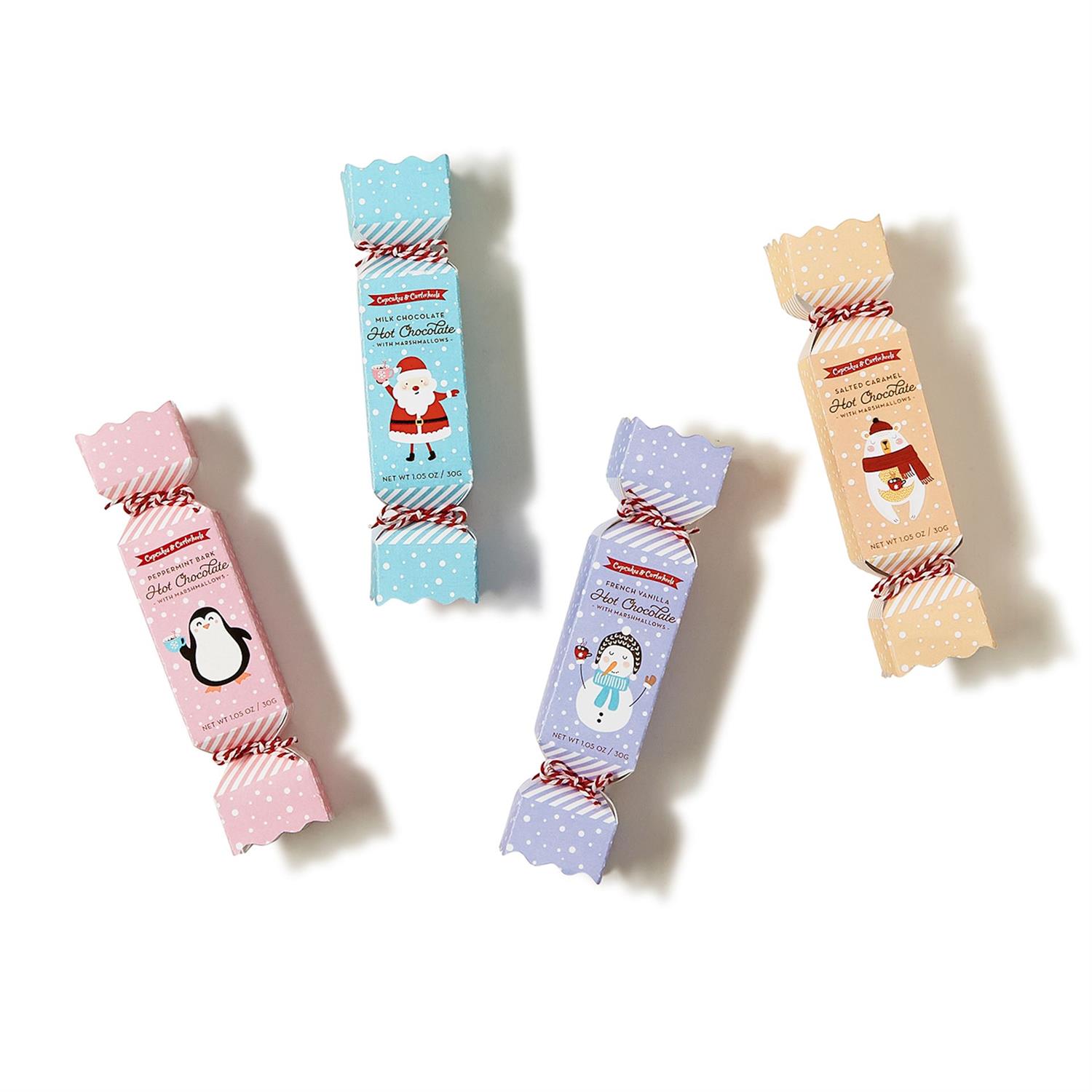 Set of 4 Hot Cocoa Mix and Marshmallow Crackers in Gift Box Includes 4 ...
