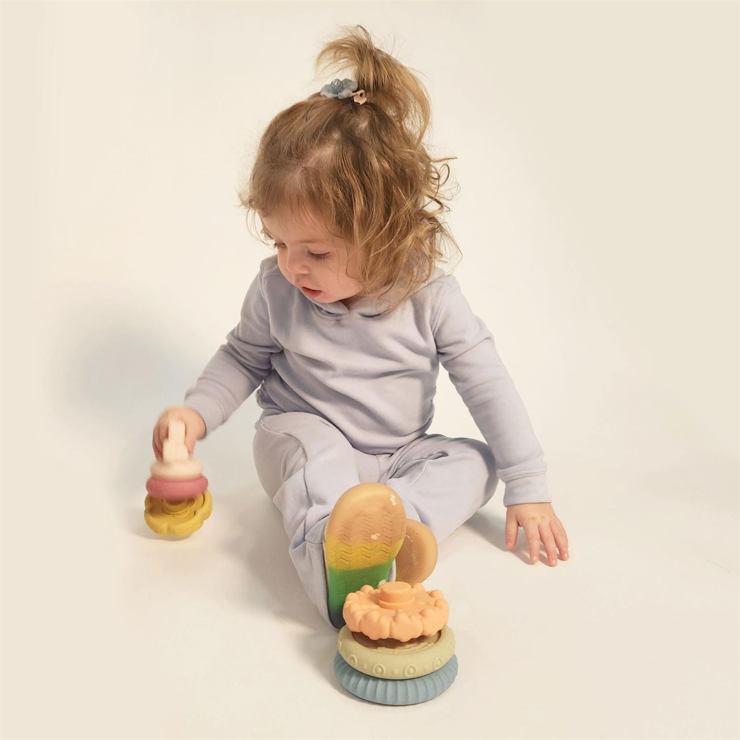 Love You to the Moon 6 Pc Textured Stacker Toy in Gift Box