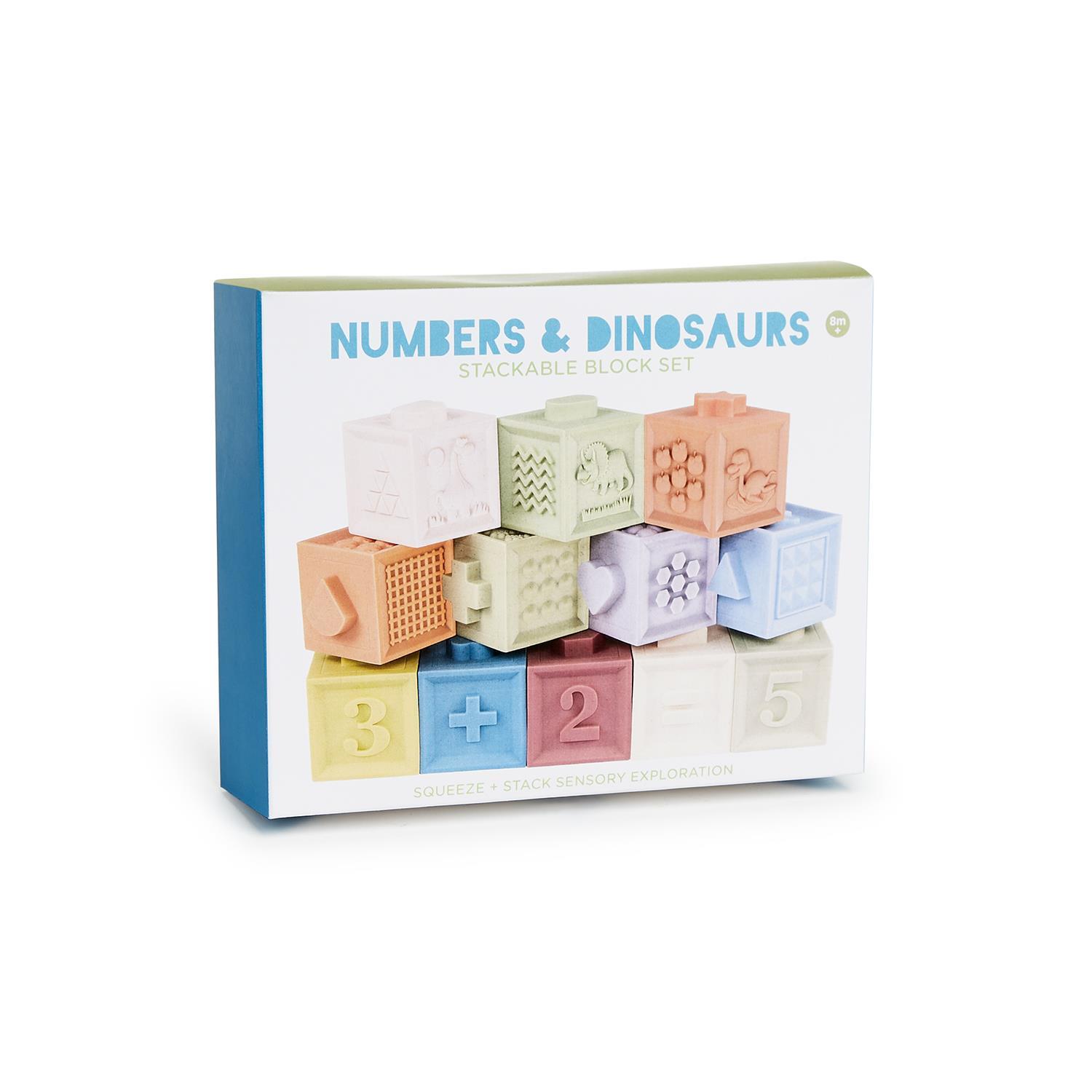Dino-mite Blocks 12 Pc Stackable Numbers and Dinosaurs Block Set in ...