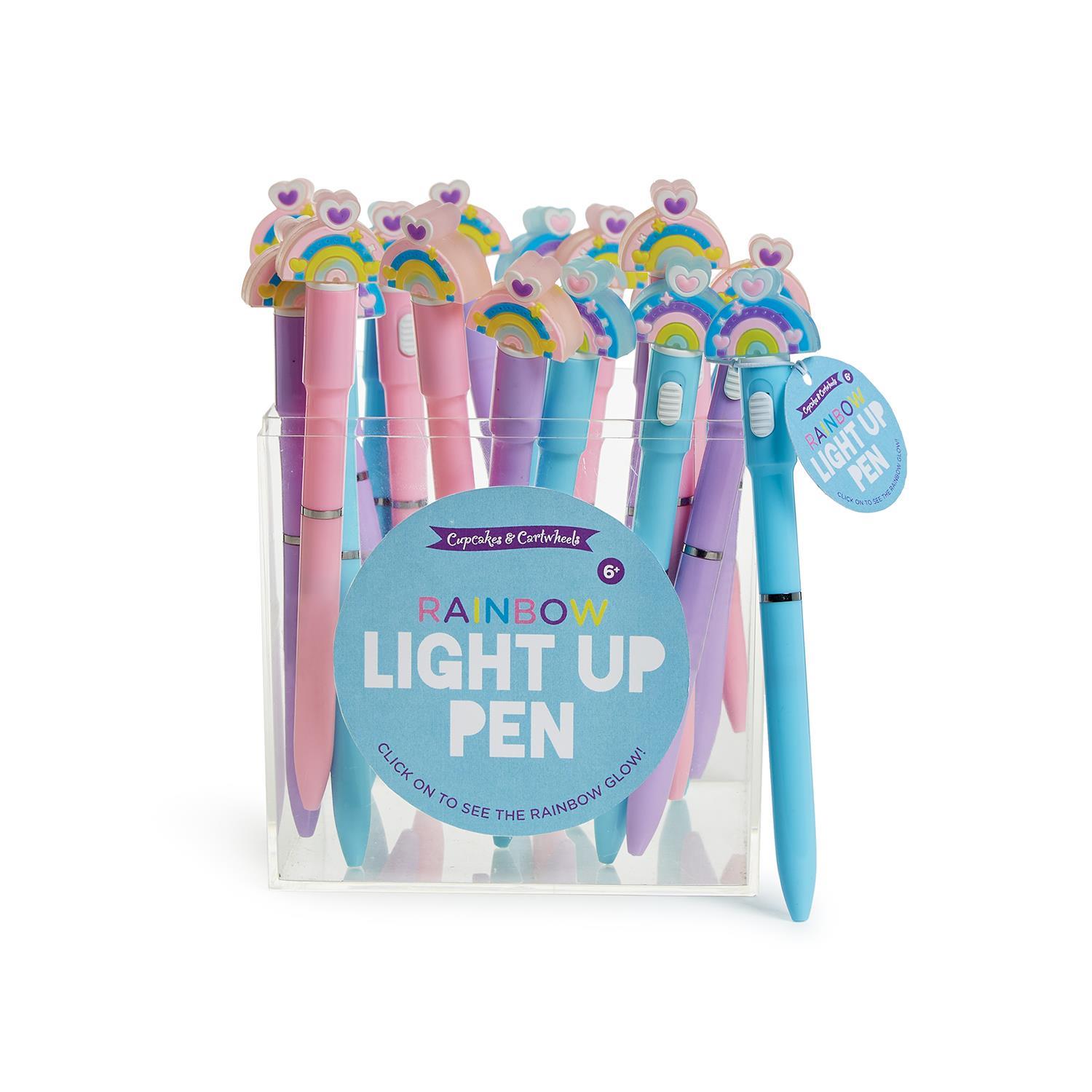 24 Pc Light Up Rainbow Pen Unit with Countertop Display Includes 3 Colors
