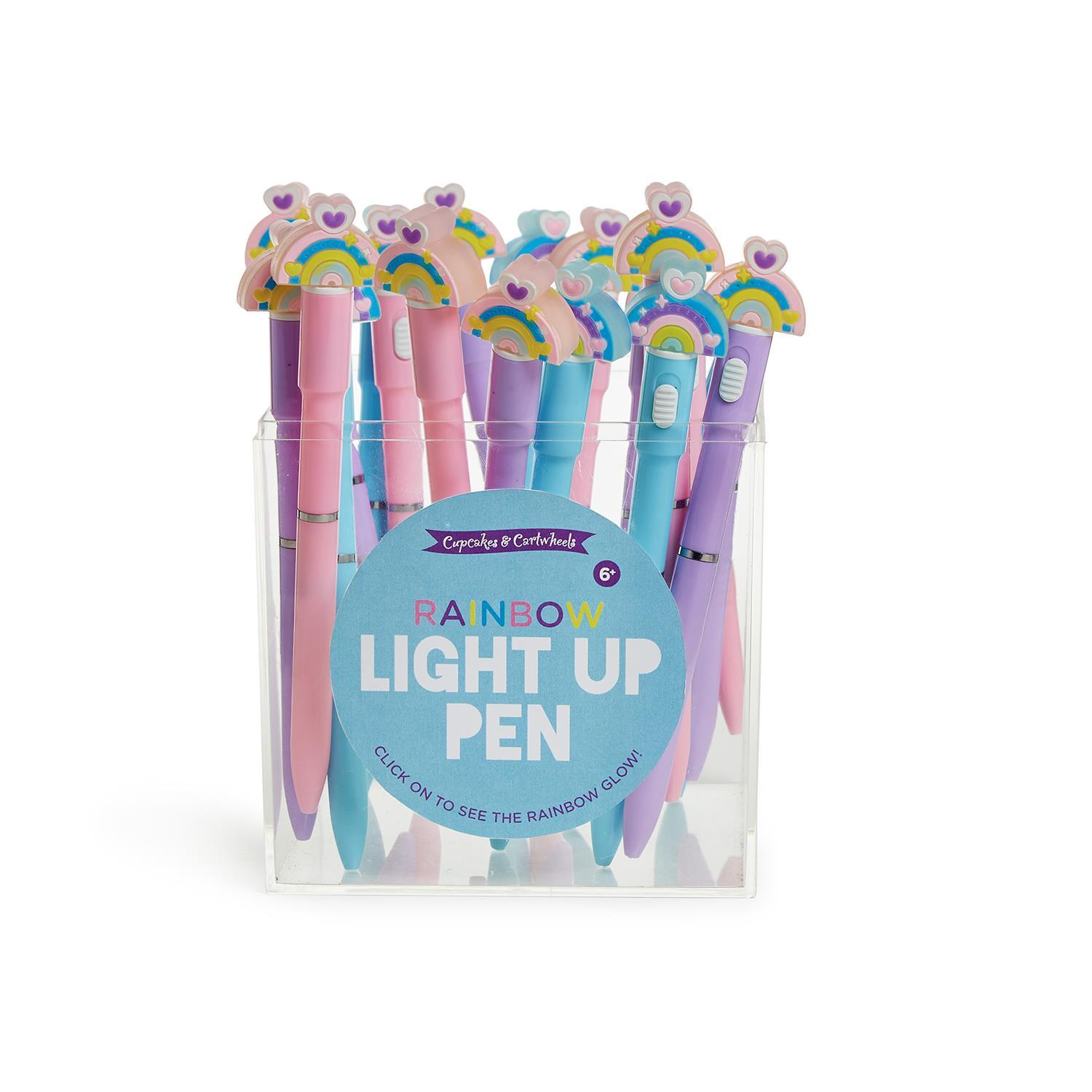 24 Pc Light Up Rainbow Pen Unit with Countertop Display Includes 3 Colors