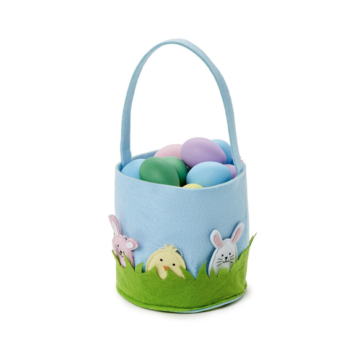 Hand-Crafted Felt Easter Basket with Handle, Appliqué Details ...