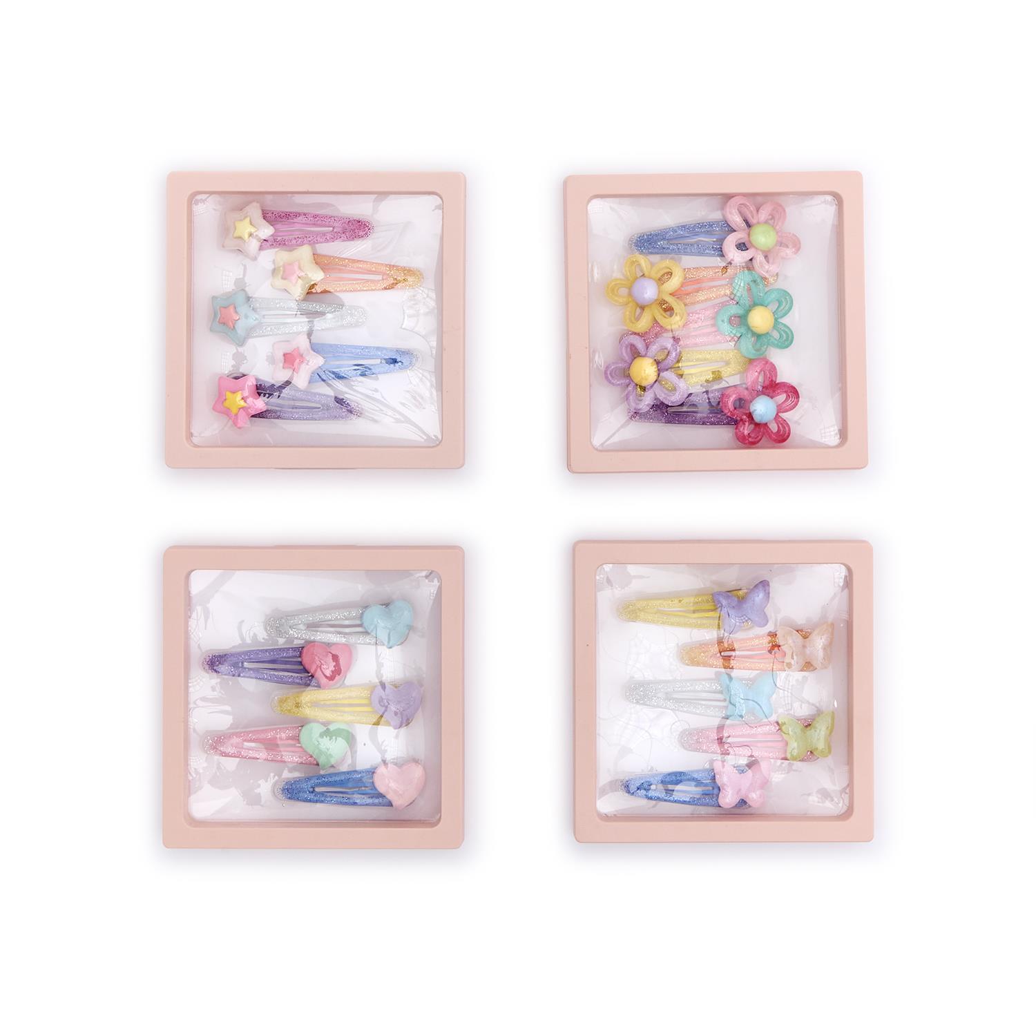 Set of 5 Hair Clips in Gift Box Assorted 4 Designs