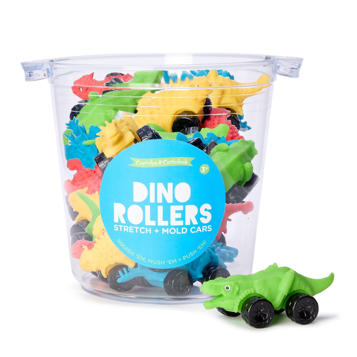 24 Pc Stretch and Mold Dinosaur Car Unit with Bucket Display Includes 4 ...