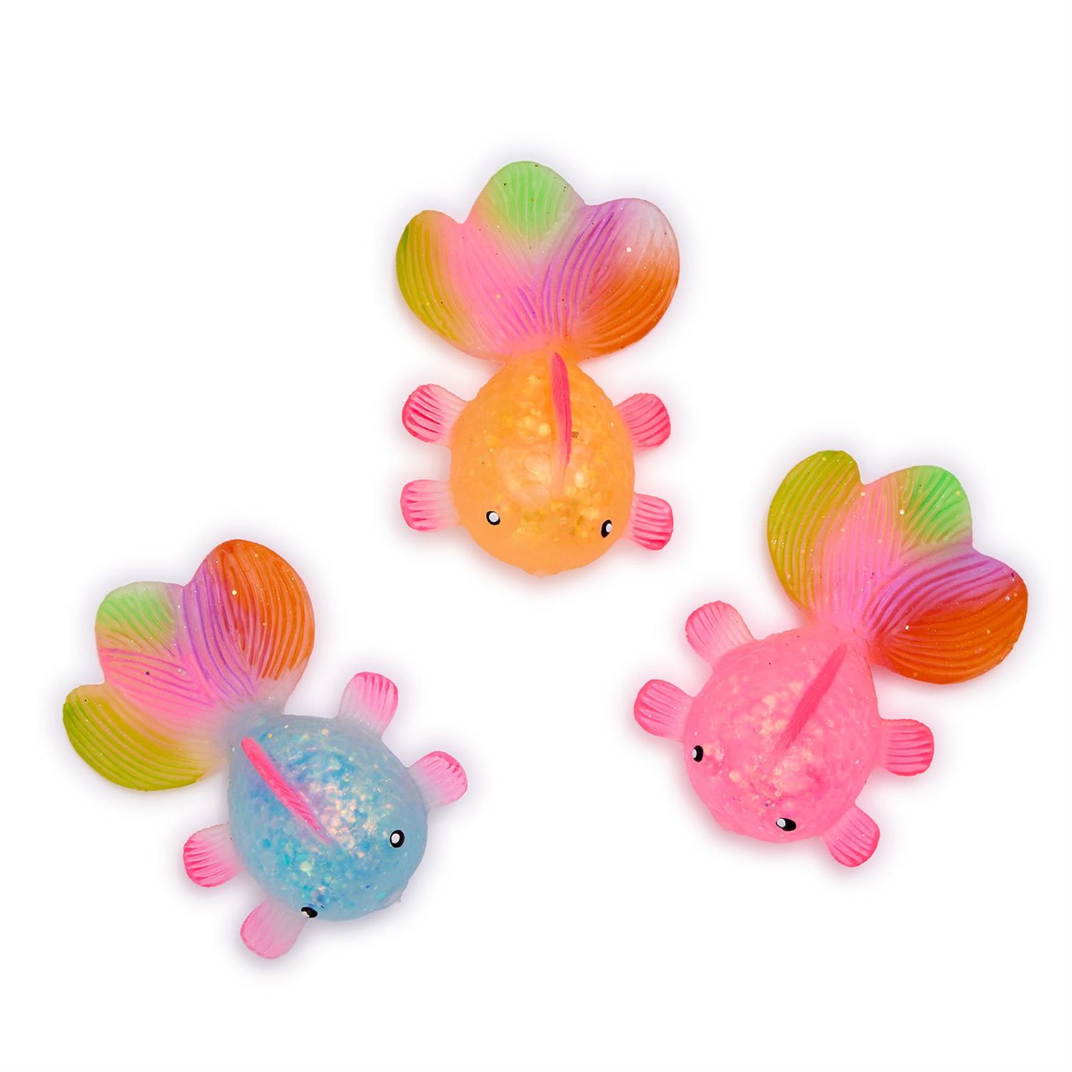 Refill for Guppy 30 Pc Squishy Glitter Fish Toy Unit Includes 3 Colors