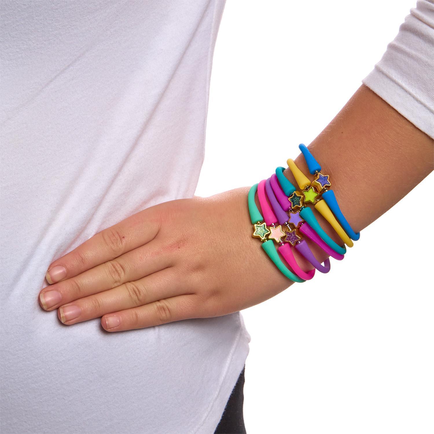 28 Pc Star Charm Slip-On Silicone Bracelet Unit with Countertop Display ...
