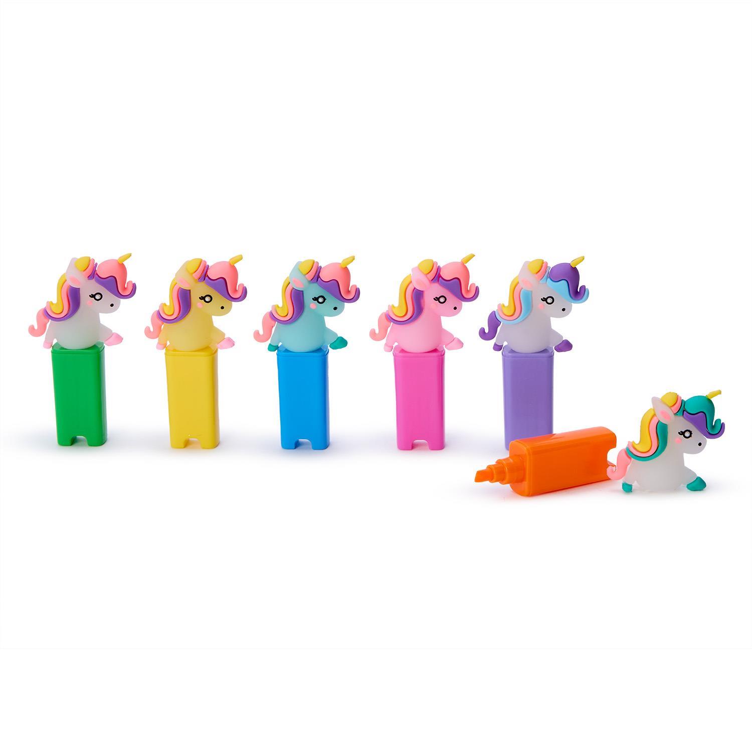 Set of 6 Unicorn Highlighters in Gift Box Includes 6 Colors