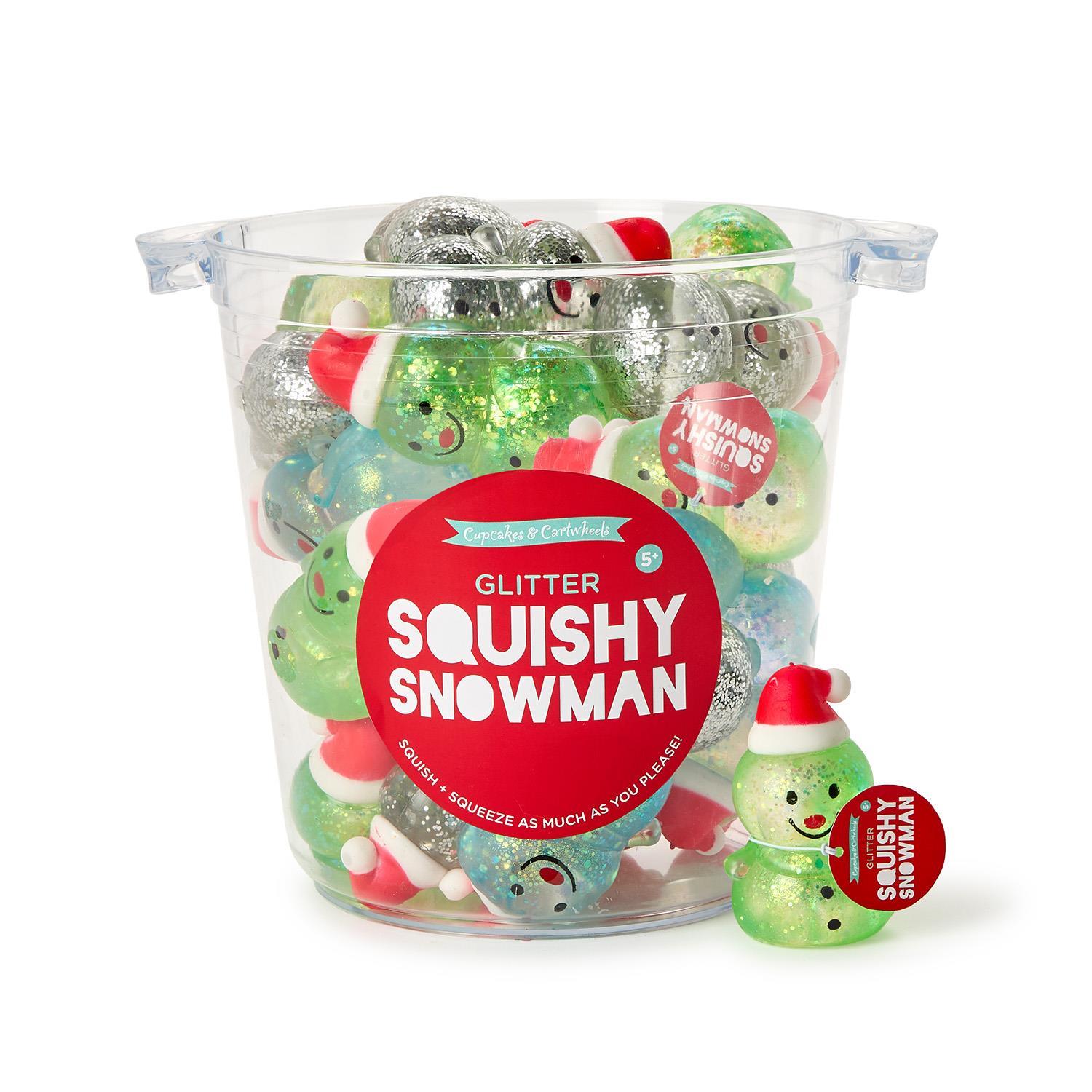 Frosty 30 Pc Squishy Glitter Snowman Toy Unit with Bucket Display ...